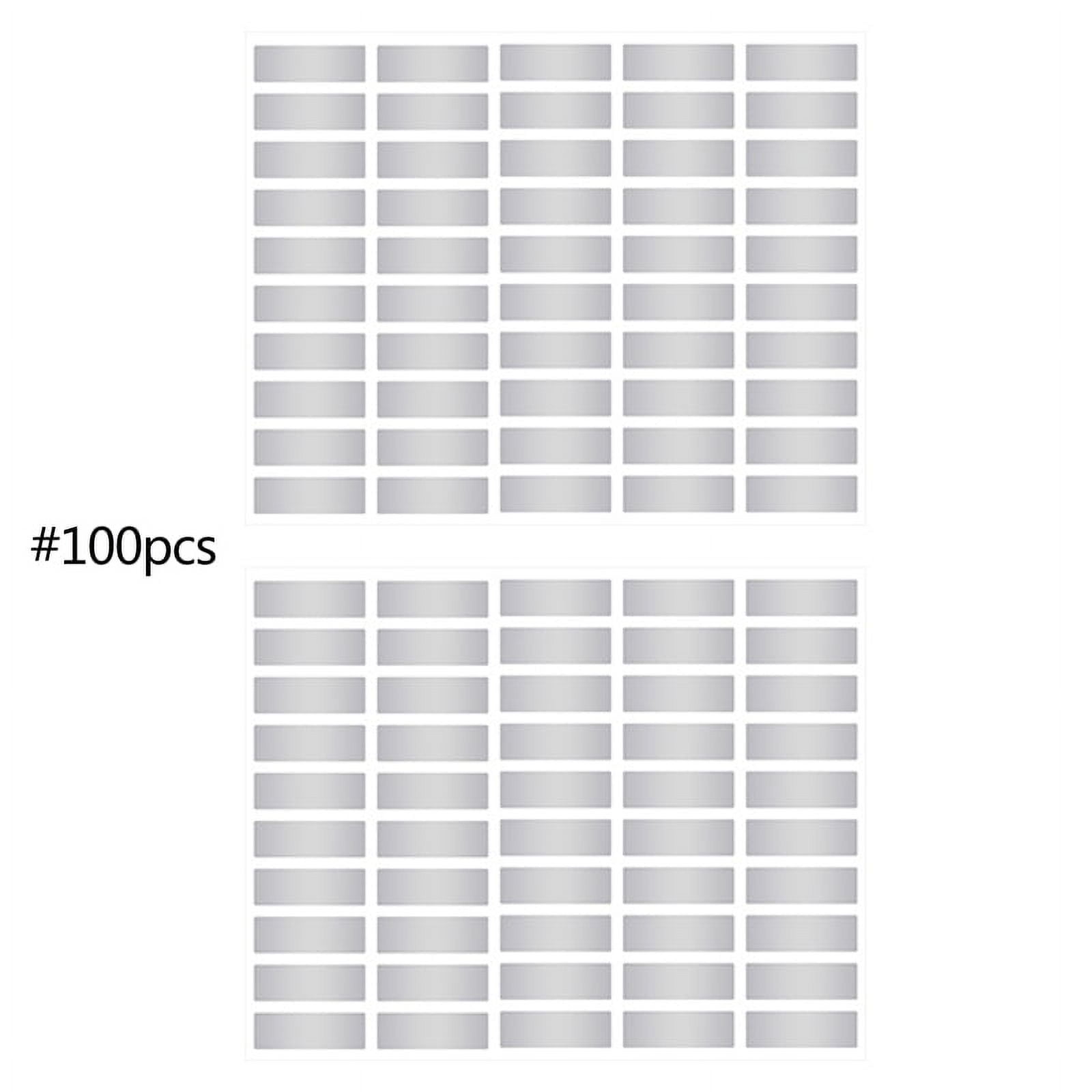 GENEMA Removable Blank Silver Stickers Writable Water-resistant Labels ...