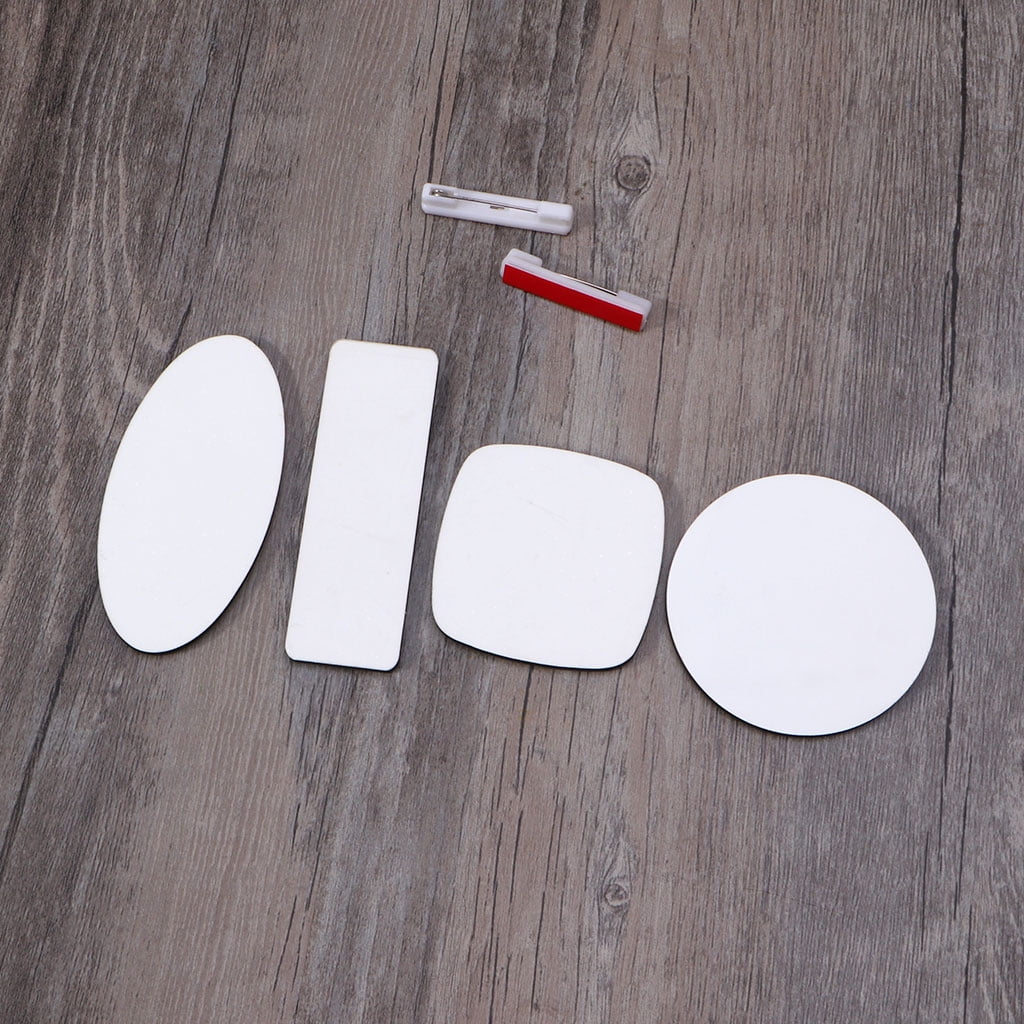 GENEMA Sublimation Badges Pin DIY Blank ID Name Badge Heat Transfer ...