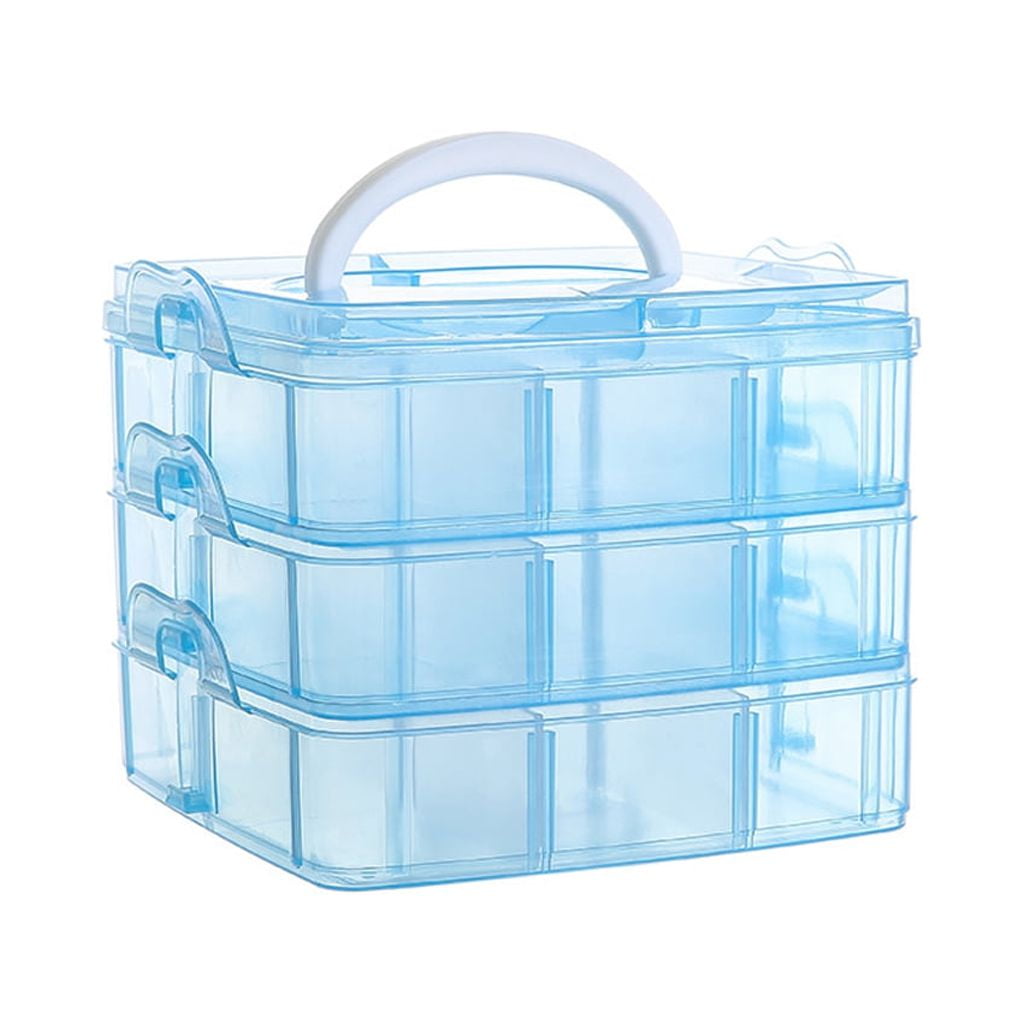 GENEMA Transparent Portable Large Jewelry Organizer Removable Grids ...