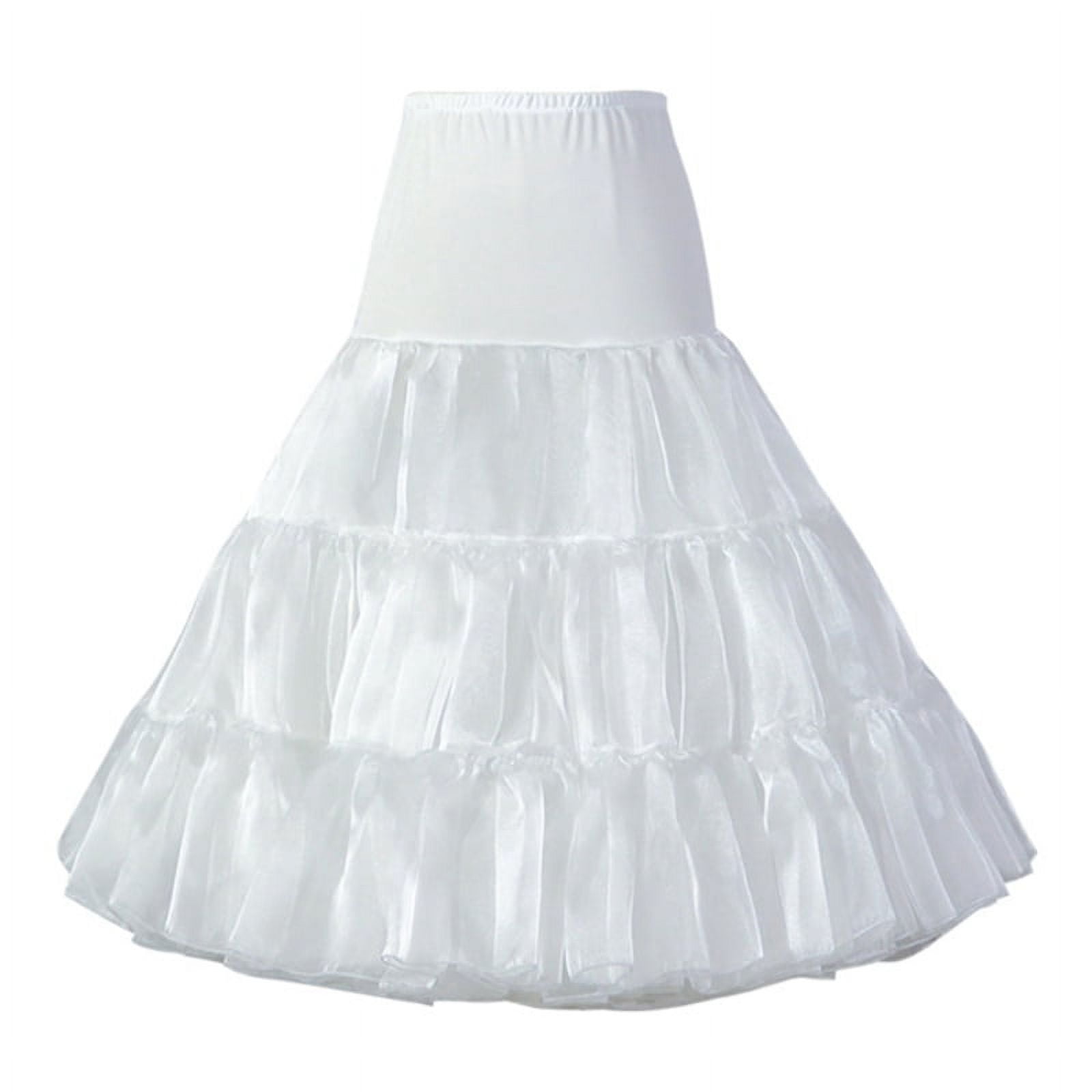 GENEMA Women Vintage Petticoat Skirt Crinoline Shiny Tulle Mesh Lolita ...