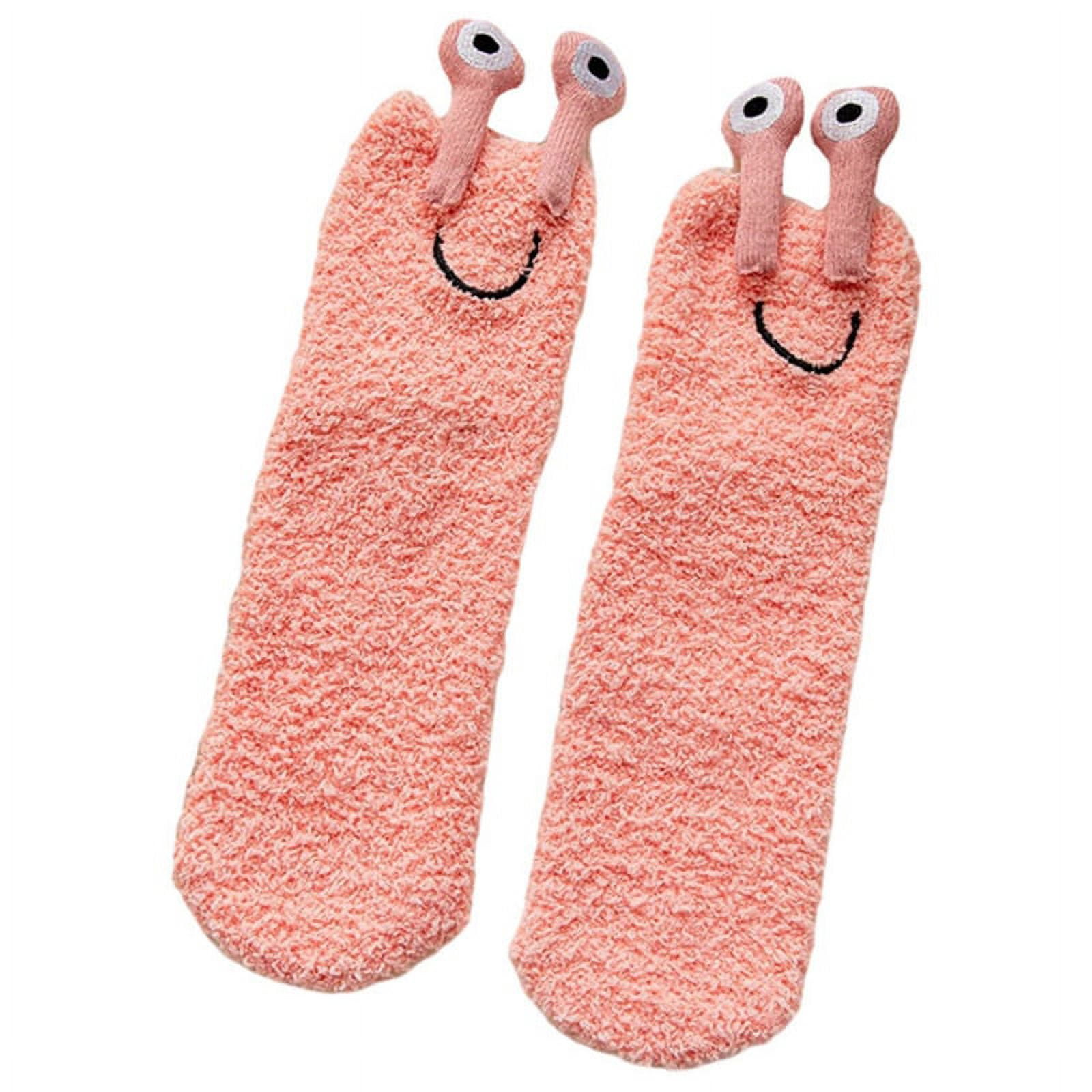 GENEMA Women Winter Fuzzy Slipper Socks Novelty Funny 3D Cartoon Frog ...