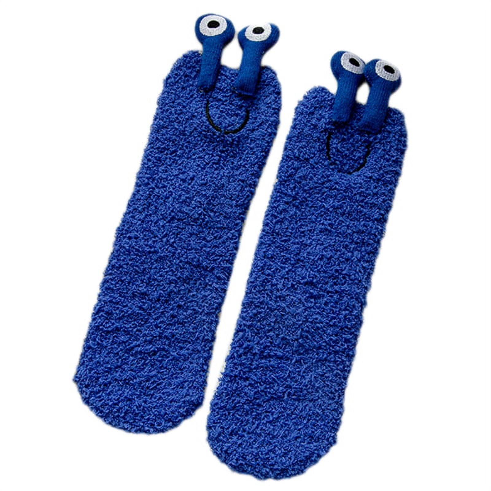GENEMA Women Winter Fuzzy Slipper Socks Novelty Funny 3D Cartoon Frog ...