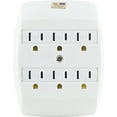 GE 6-Outlet Grounded Wall Adapter with Saf T Gard, White, 55200 ...