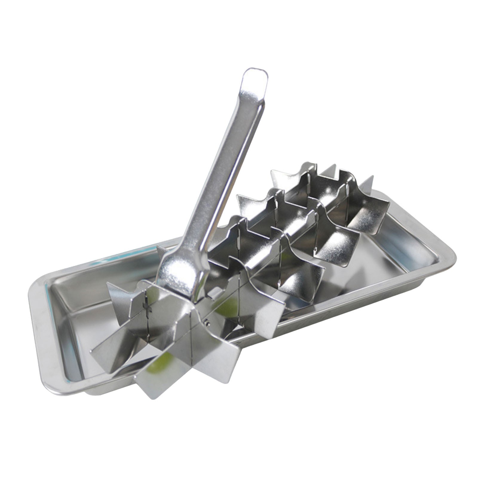 Stainless Steel Ice Cube Maker Tray,Lever Style,Quick Release,Makes 18 ...