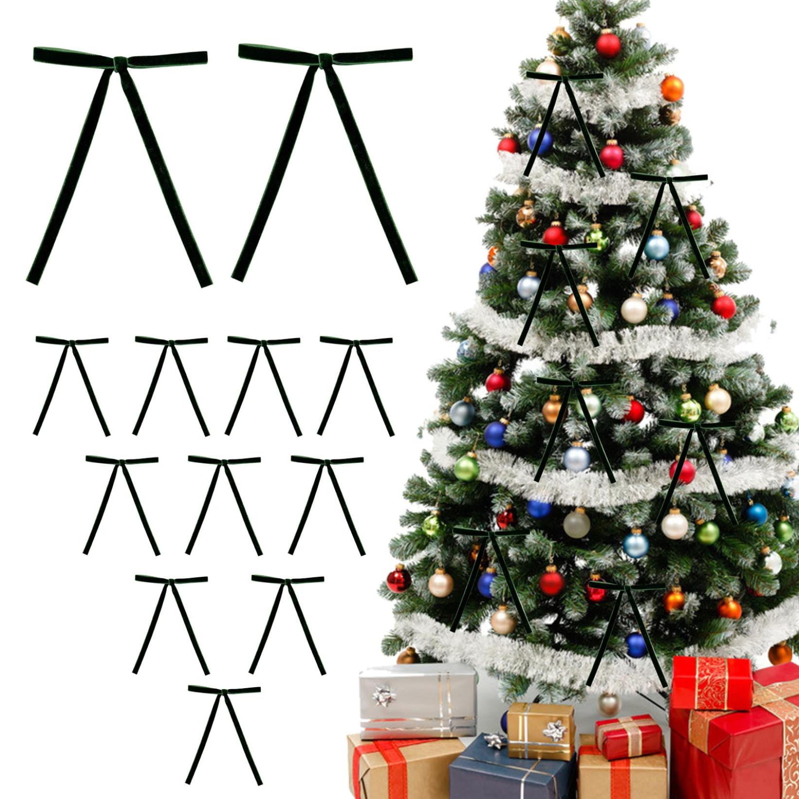 GENGEN 12PCS Velvet Christmas Bows for Christmas Tree Crafts Gift Bow ...
