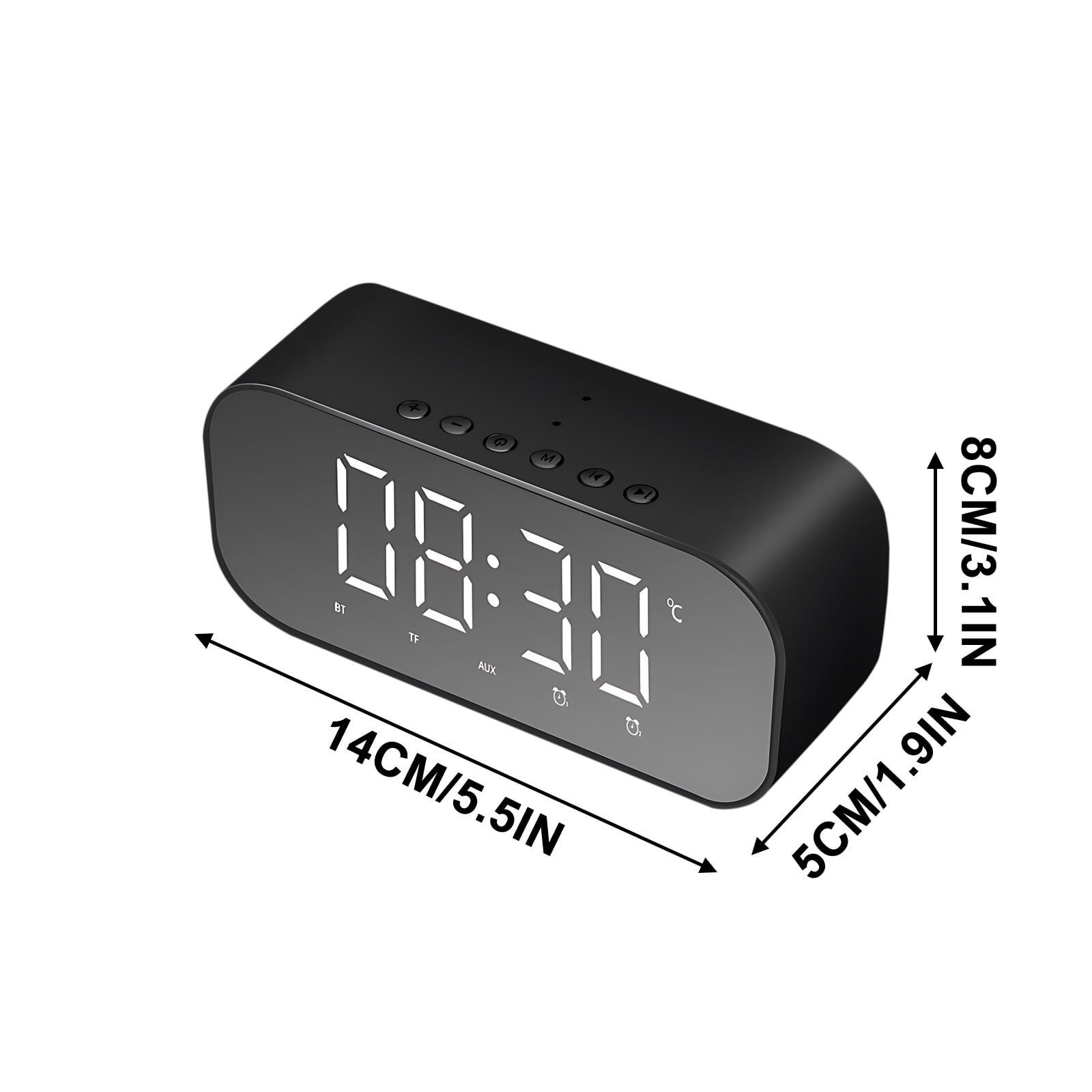GENGEN Alarm Clock Speaker, Digital Clock with Bluetooth Speaker ...