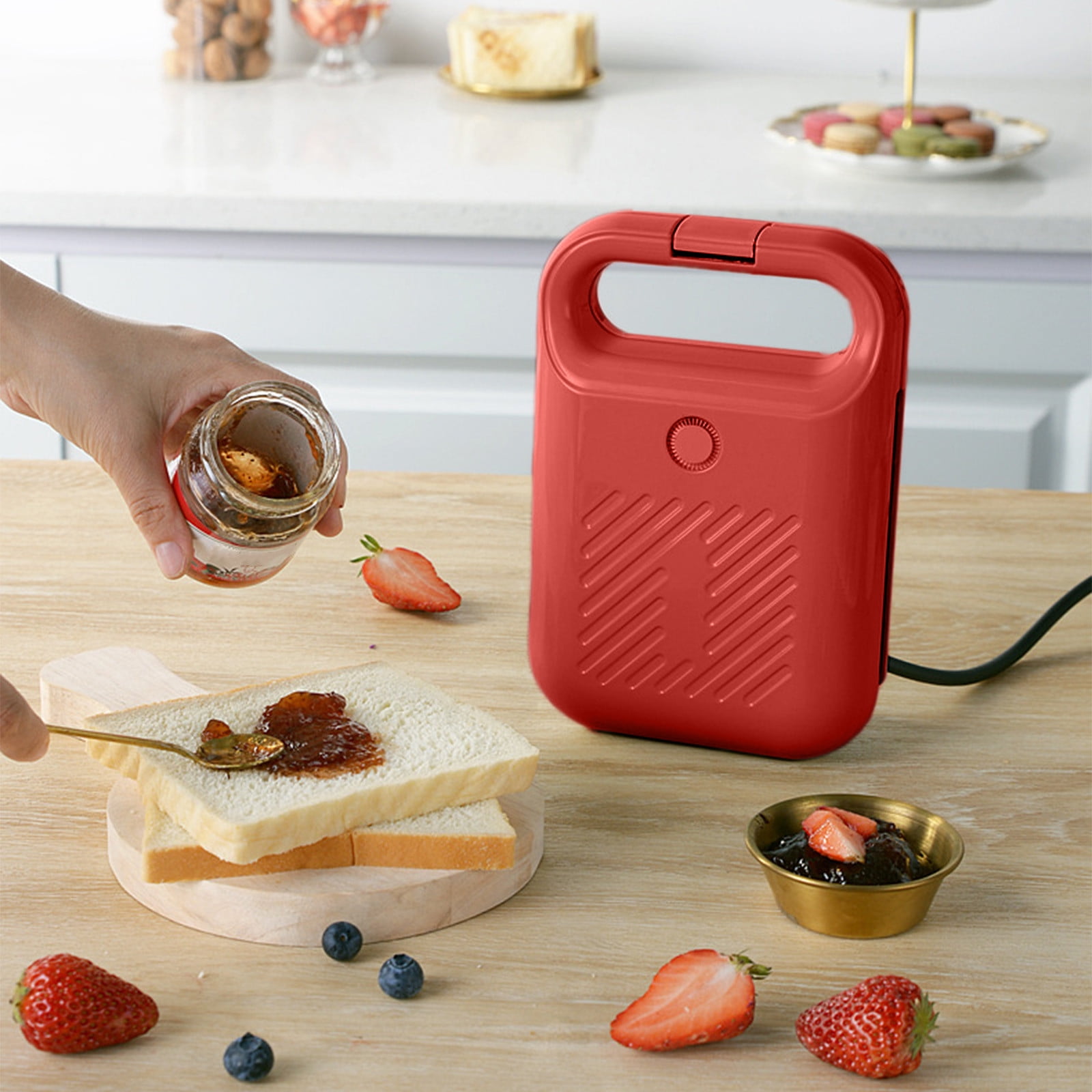 GENGEN Mini Nonstick Waffles Maker - Multifunctional Breakfast Sandwich ...