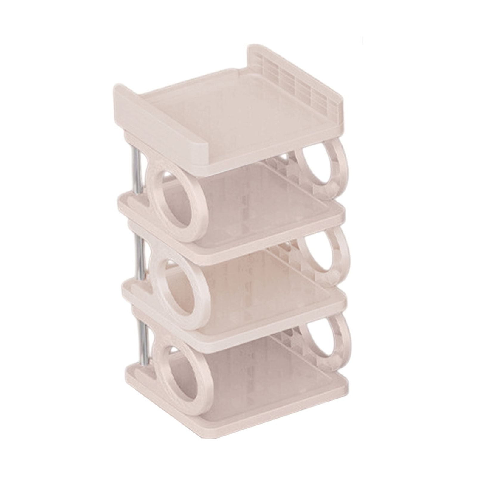 GENGEN Shoe Rack, 4-Tier Small Shoe Organizer, Plastic Shoe Storage for ...