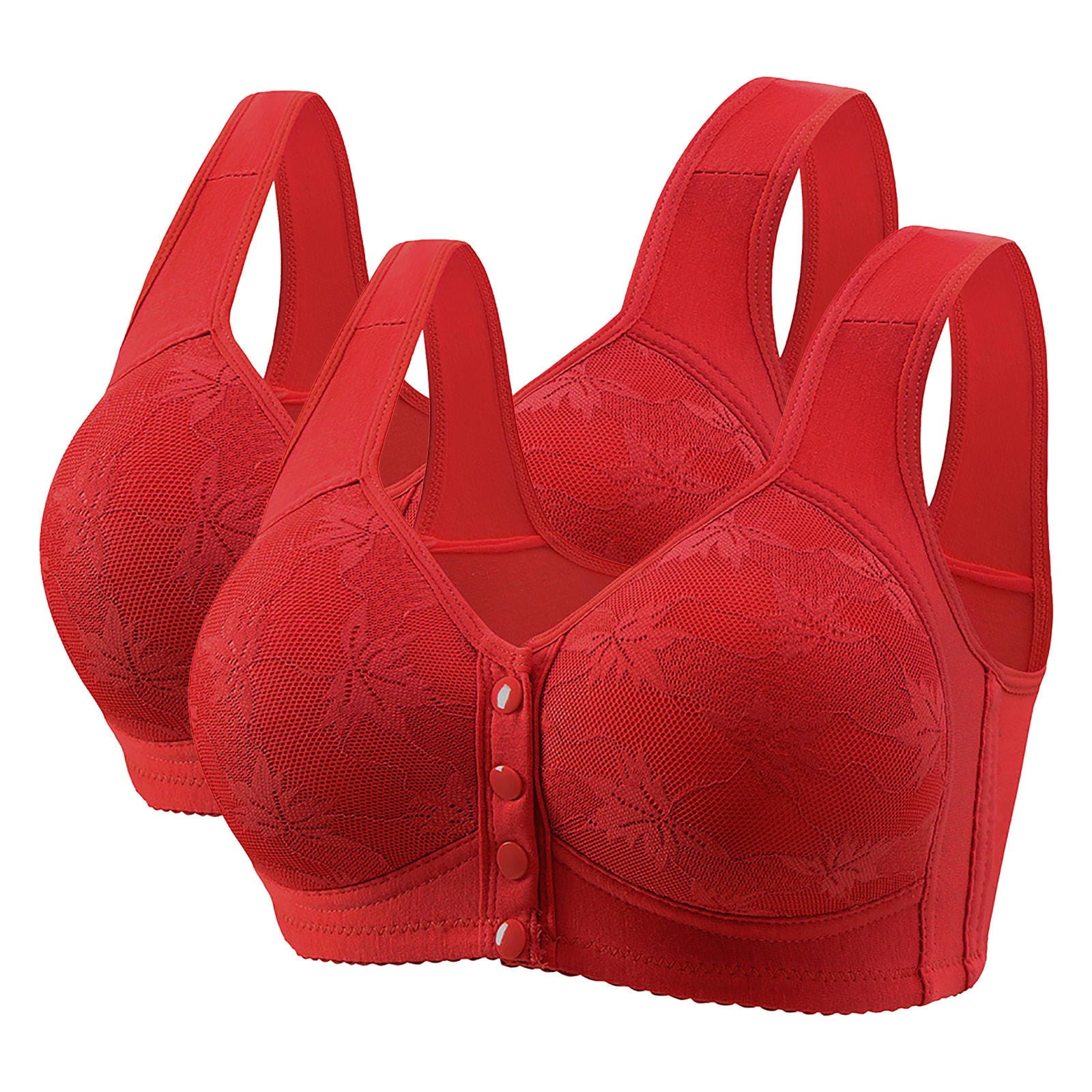 GENGING Ladies' Pretty Maple Leaf Printing Underwear without Steel Rims Bra Front Buckle ...