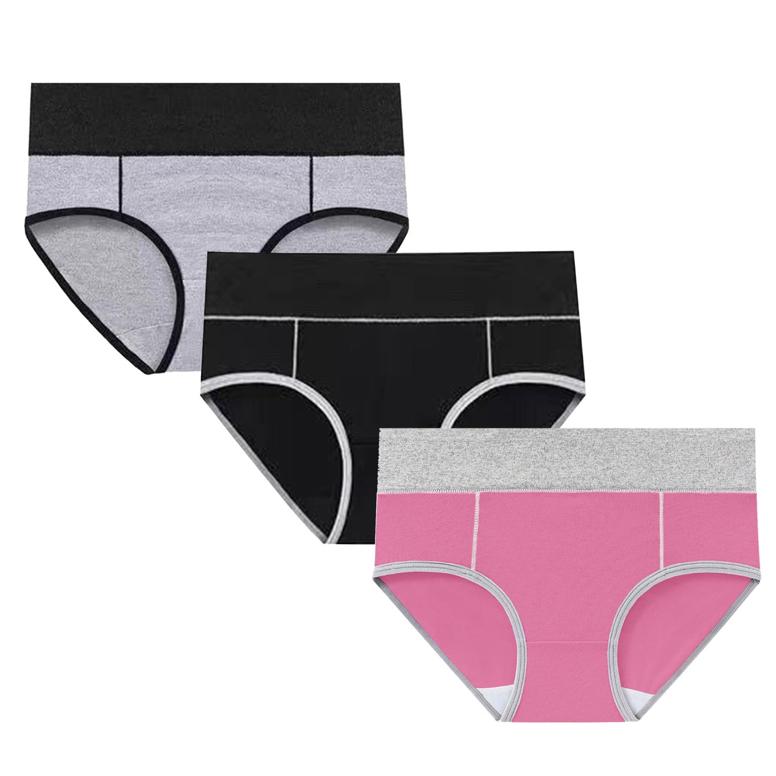 GENGING Mid - rise Brief Underwear Set with Contrast - colored ...