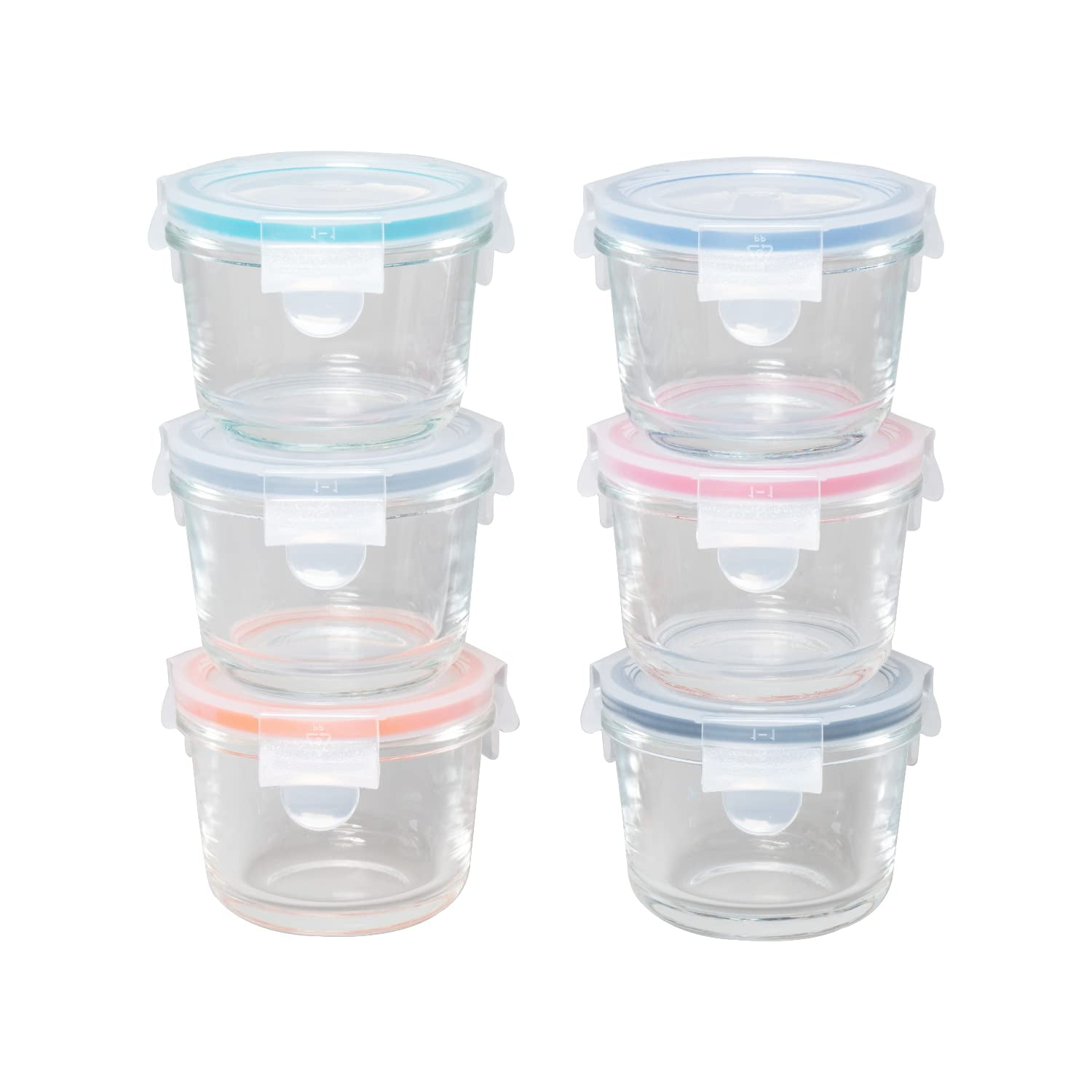 Genicook 12pc Borosilicate Glass Baby-Size Food Storage Containers ...