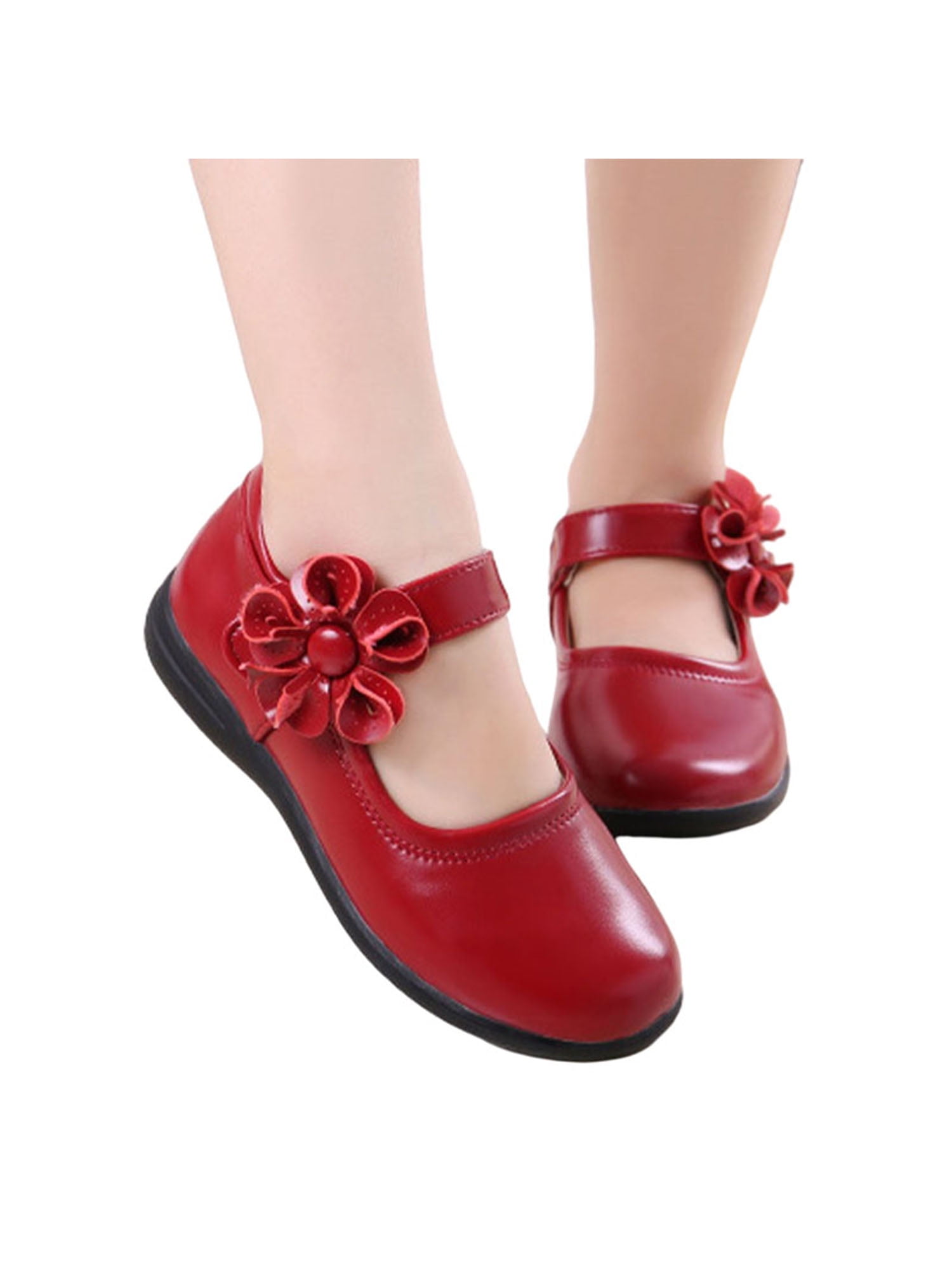 GENILU Kids Girls Flower Flat Shoes Party Evening School Loafers ...