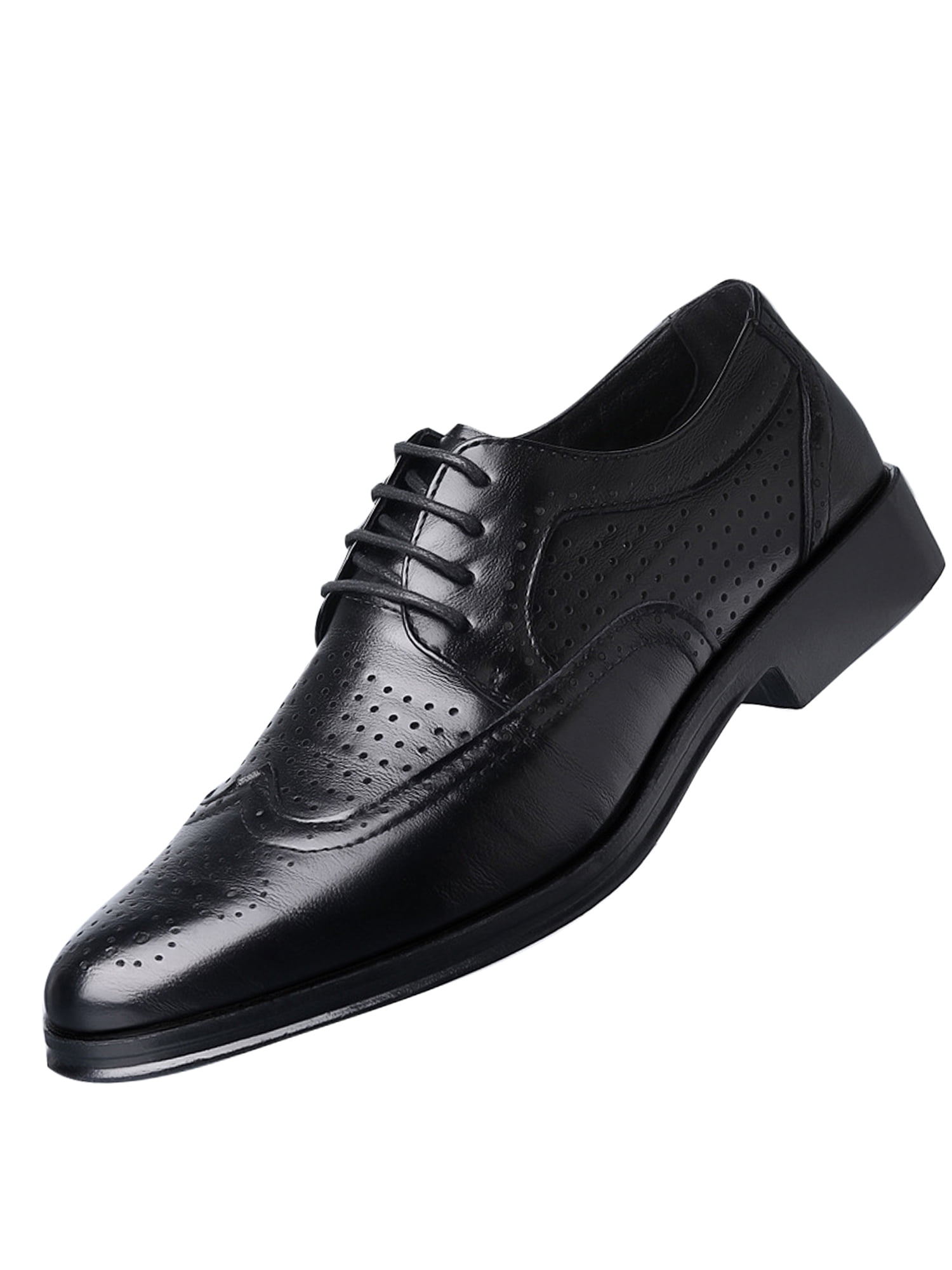 GENILU Mens Lightweight Glossy Oxfords Classic Dress Shoes Party Round ...