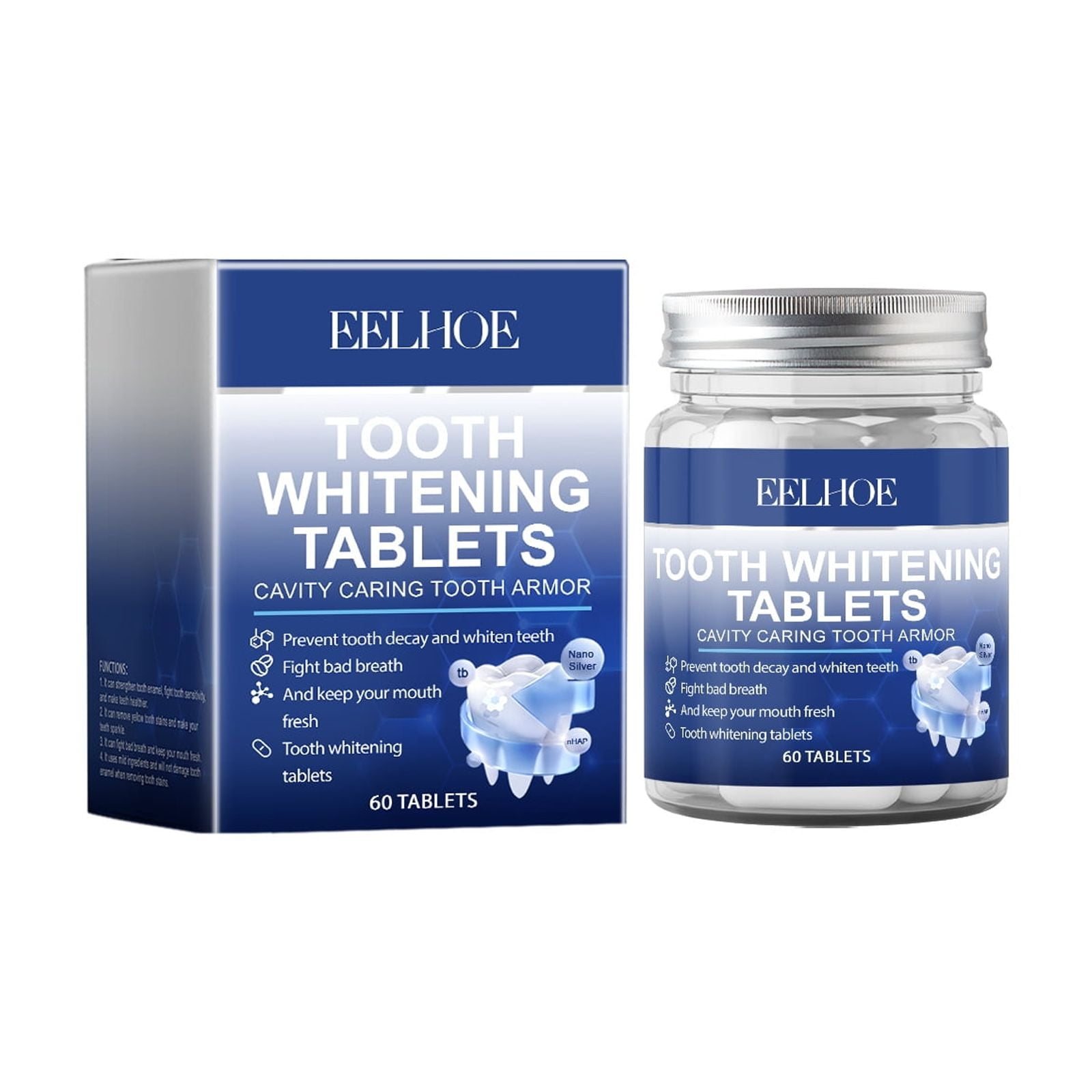 GENKENT Teeth Whitening Toothpaste Tablets, Waterless Teeth Cleaning ...