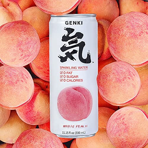 GENKI FOREST Sparkling Water White Peach 11.15 fl. oz Can (Pack of 24) - Walmart.com