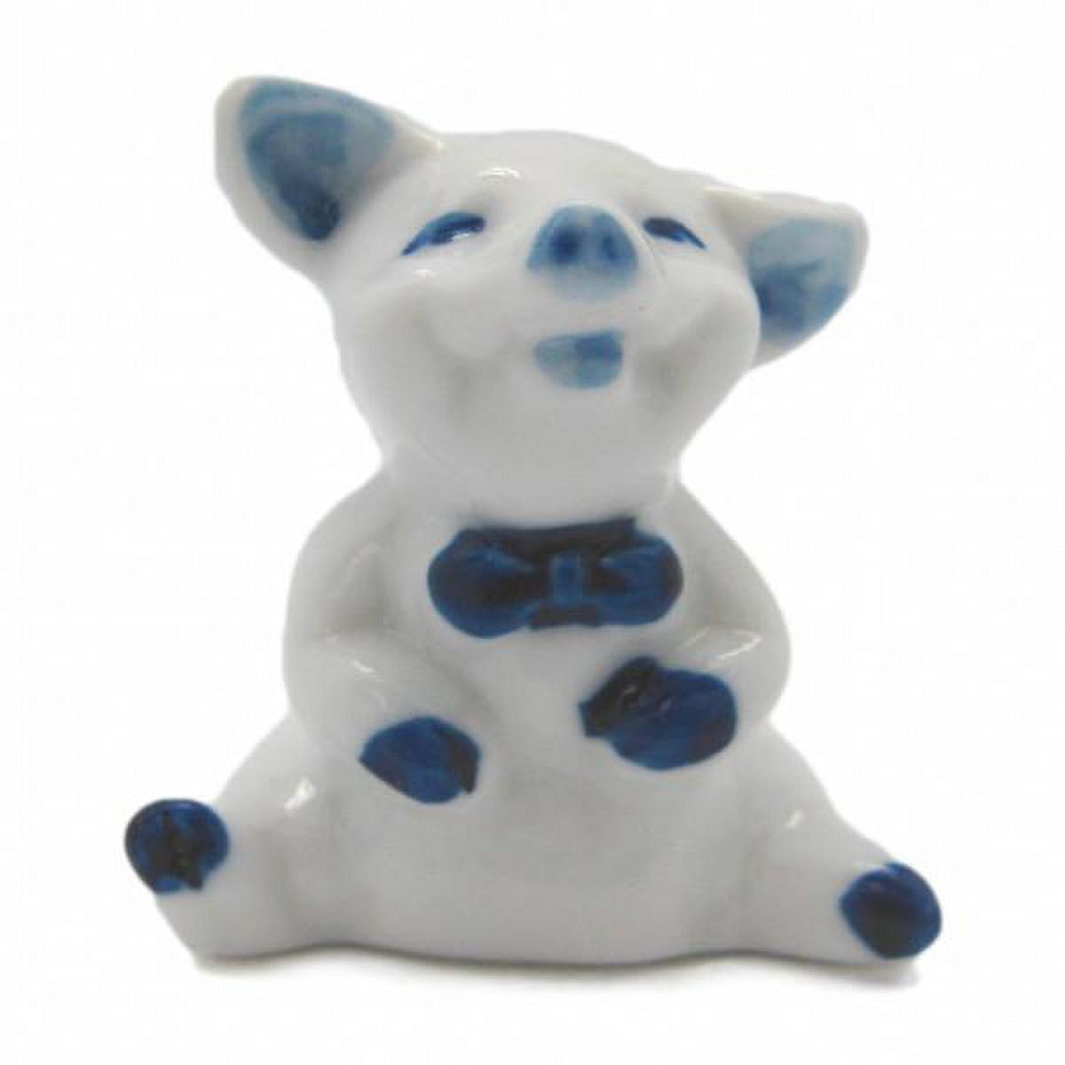 GENL Blue Ceramic Porcelain Delft Happy Pig - Walmart.com