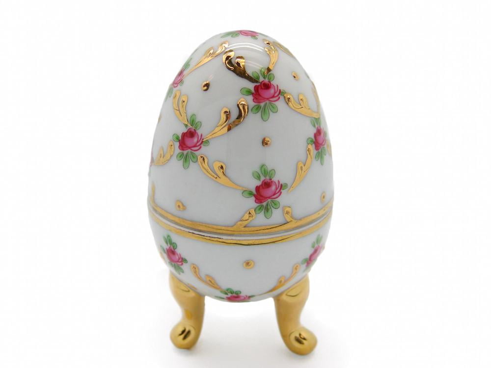 GENL Victorian Paper, Ceramic Antique Egg Jewelry Box Desert Rose ...