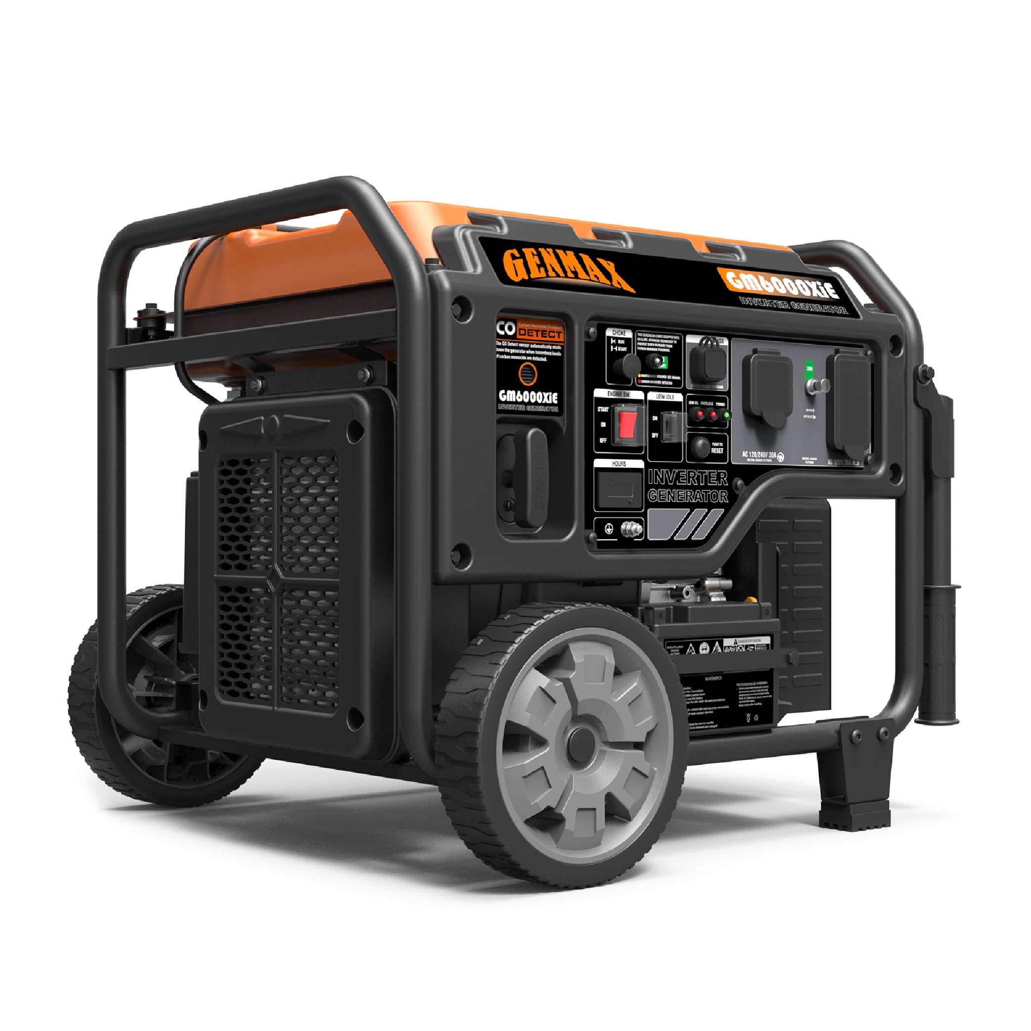 GENMAX 6000W Portable Inverter Generator, 120v/240v, Electric Start ...