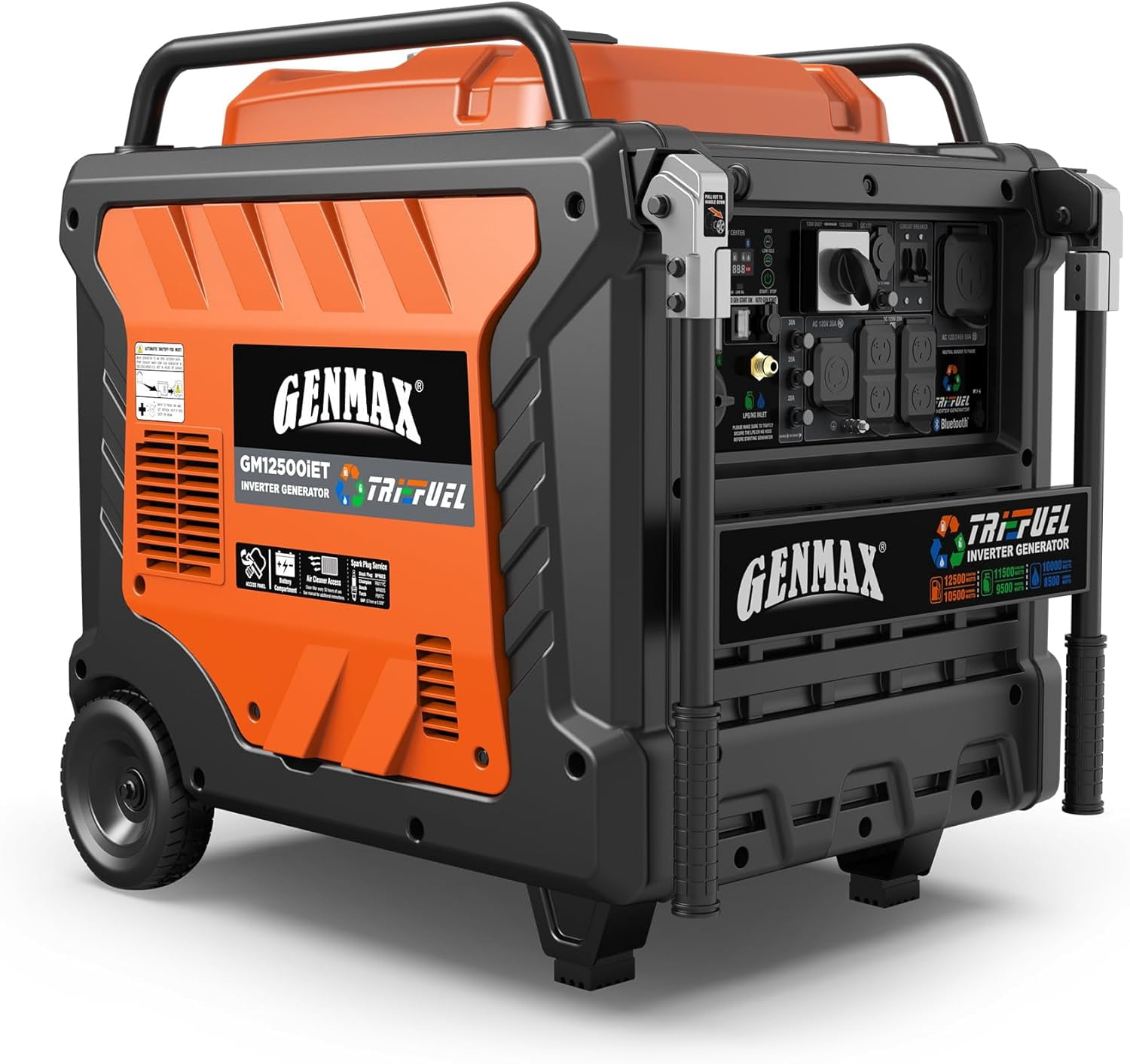 GENMAX 12500W Tri-Fuel Inverter Generator 2026 Model - Quiet Operation ...