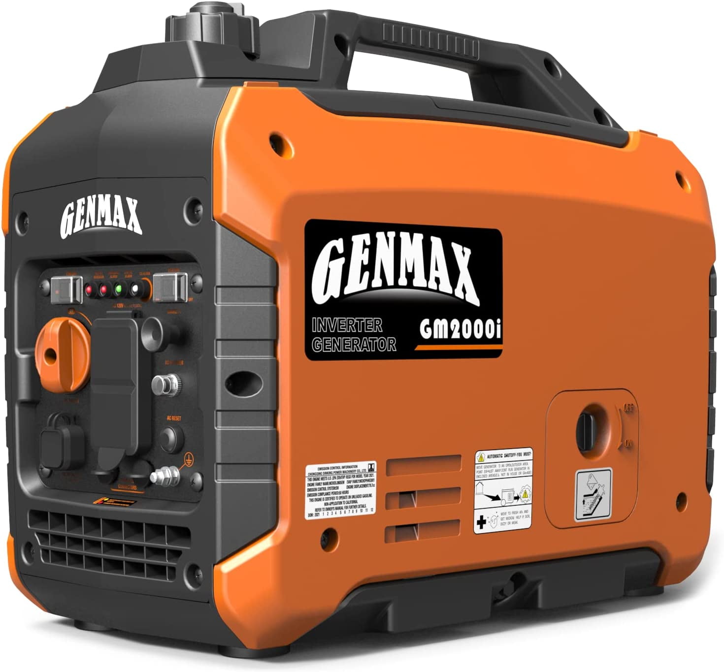 GENMAX 2000W Inverter Generator - EPA Compliant, CO Detect Shutdown ...