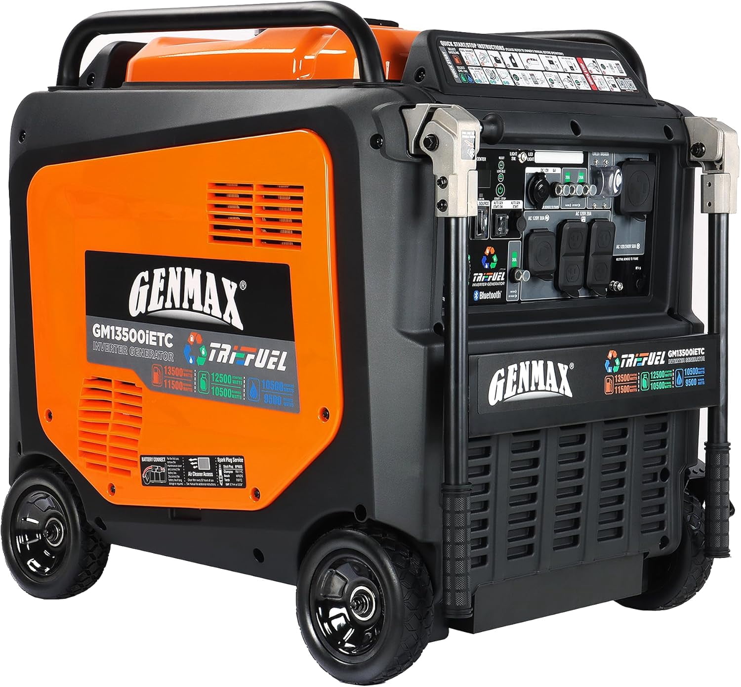 GENMAX 2026 Model 13.5KW Tri-Fuel Inverter Generator - 550cc Quiet ...