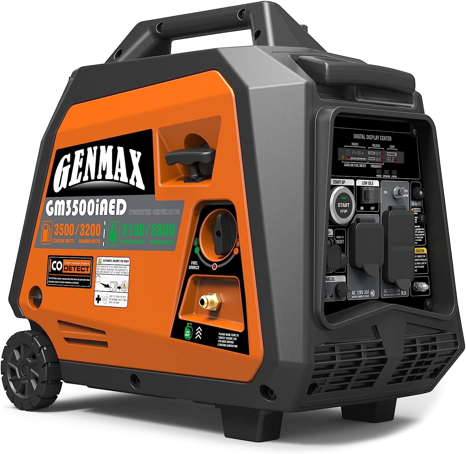 GENMAX 3500W Dual Fuel Portable Generator, Quiet, Remote Start, Ideal for Outdoor, EPA Compliant ...