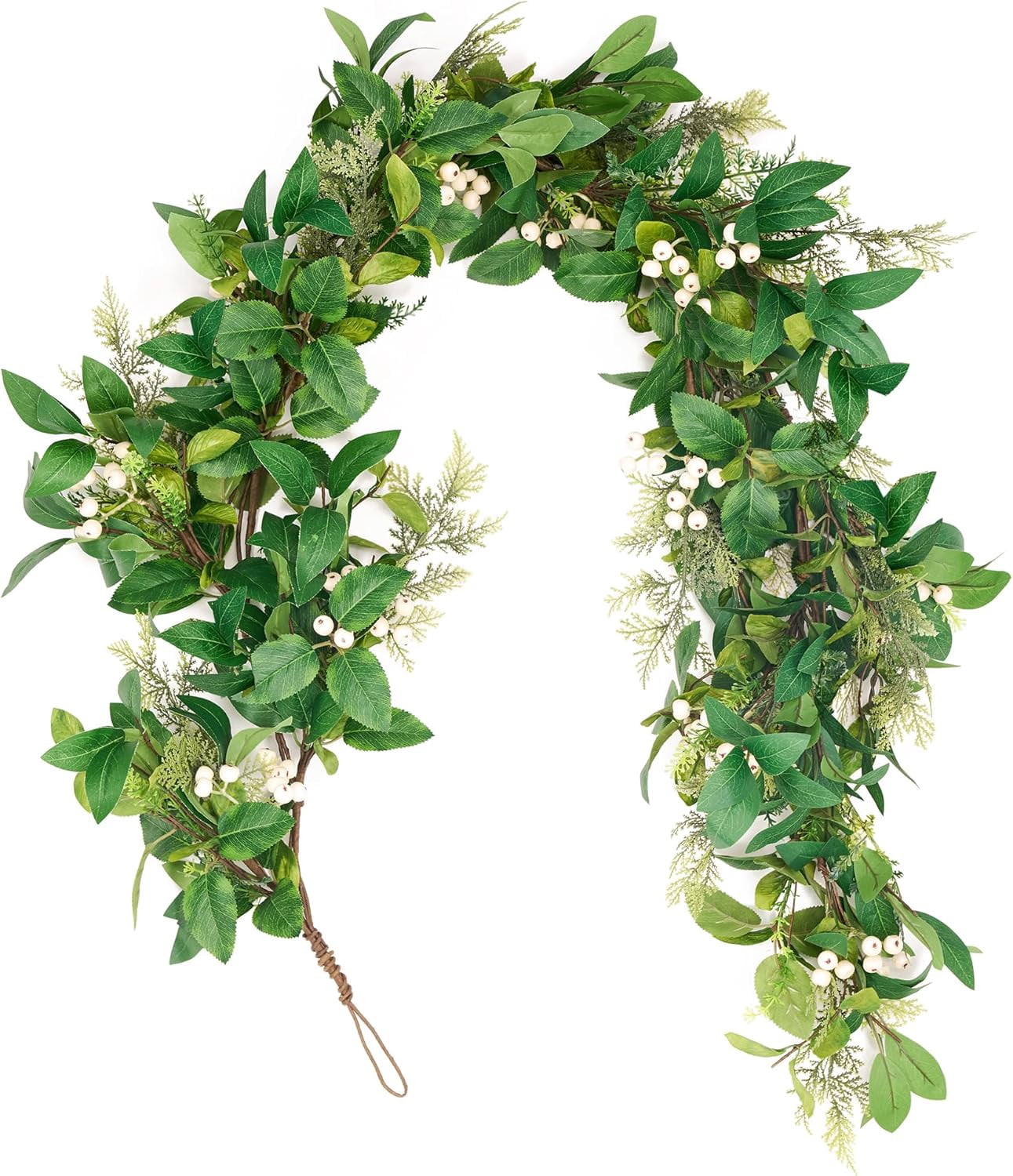GENMOUS Artificial Greenery Garland, 5.3 Ft Long Spring Garland with ...