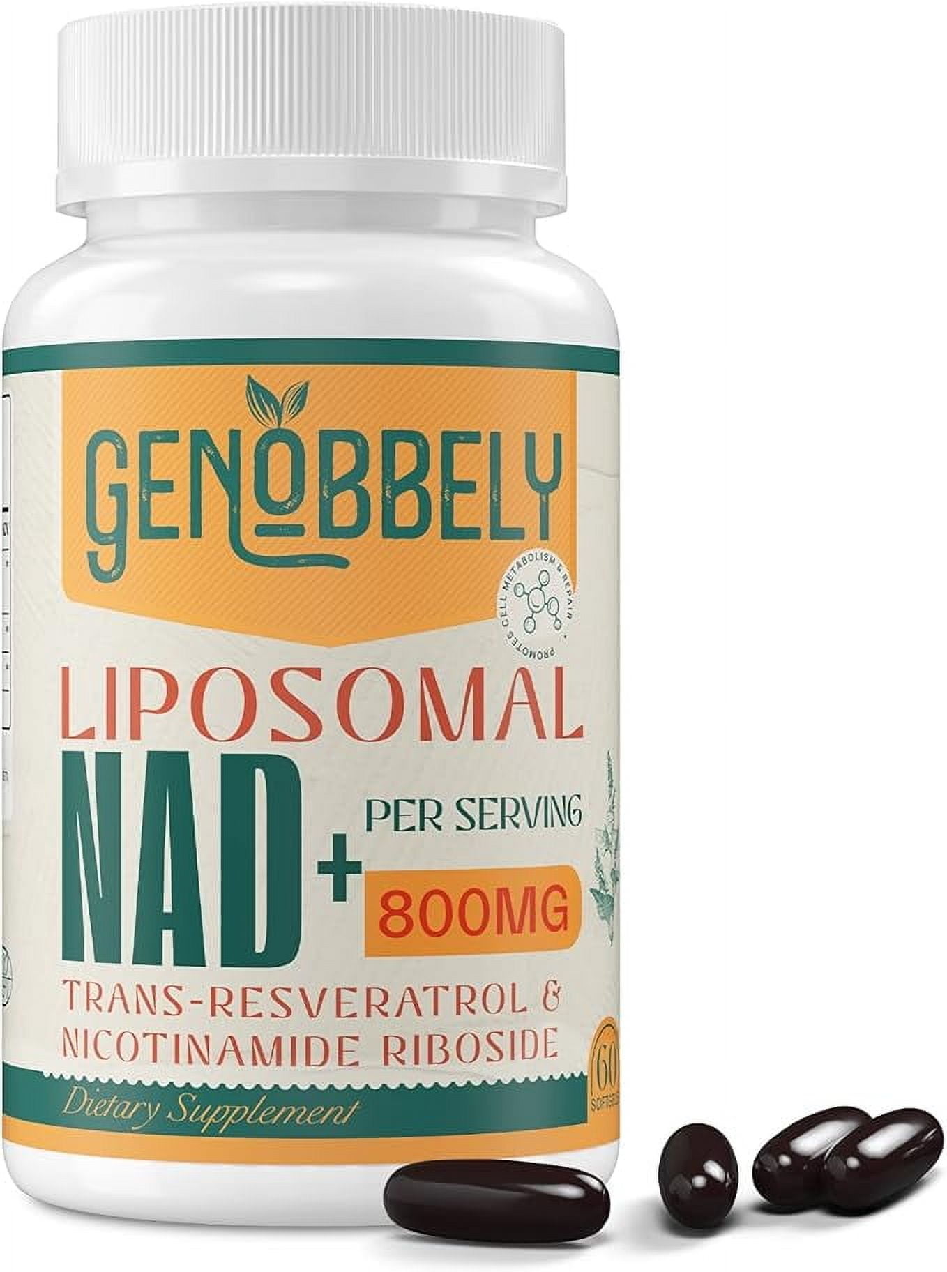 GENOBBELY 800 mg Liposomal NAD+ Supplement with Nicotinamide Riboside ...