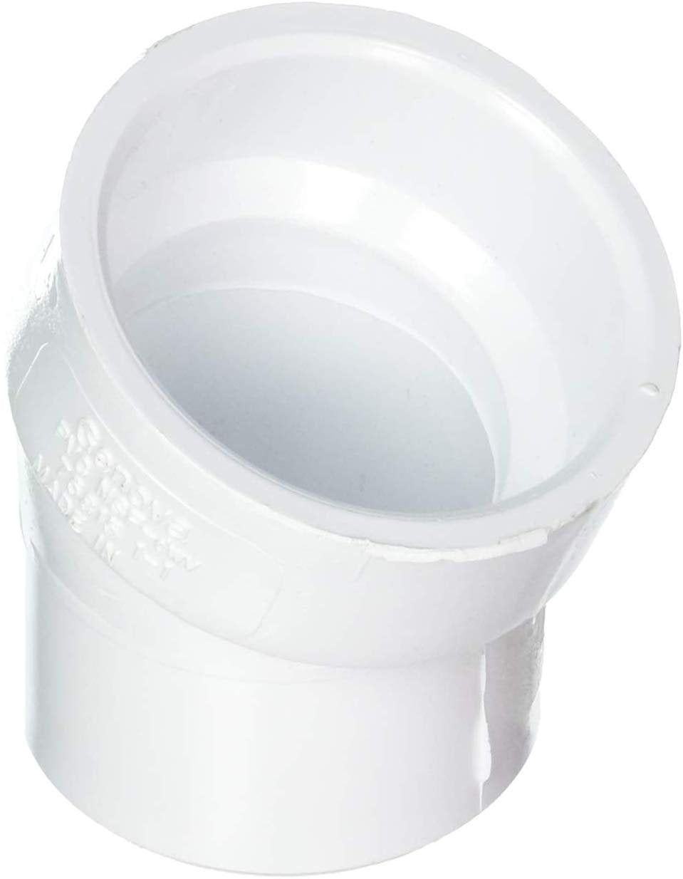 Genova Products Street Elbow PVC DWV Pipe Fitting - 1-1/2 In, 22.5 Deg ...