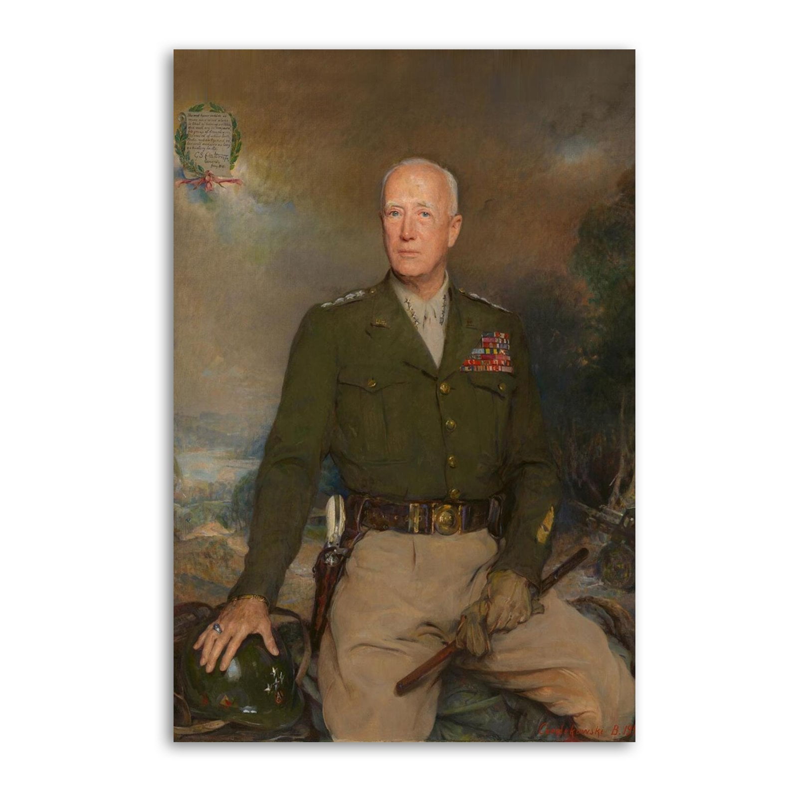 GENRAL GEORGE PATTON Home Decor Poster Wall Art Hanging Picture Print ...