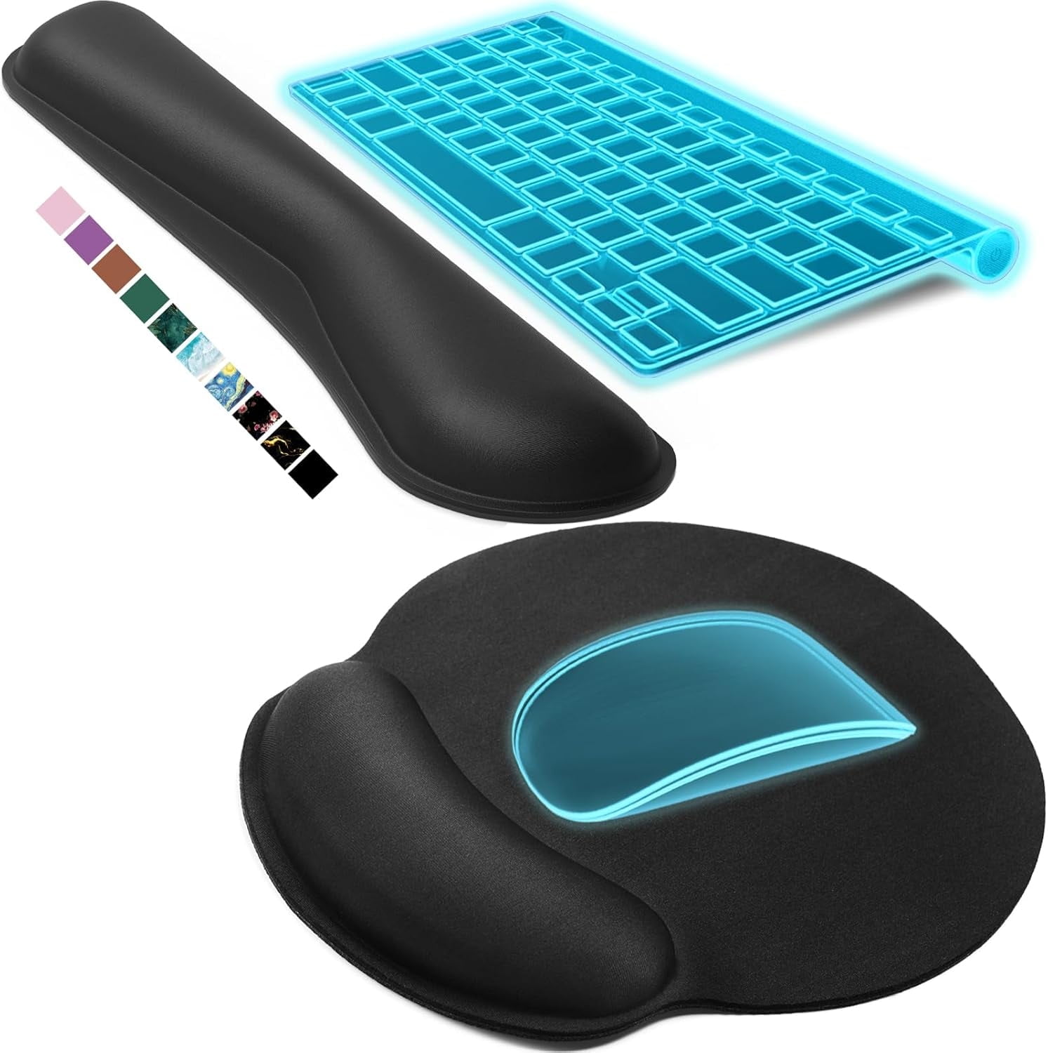 Ergonomic Keyboard and Mouse Wrist Rest Set, Memory Foam for Pain ...