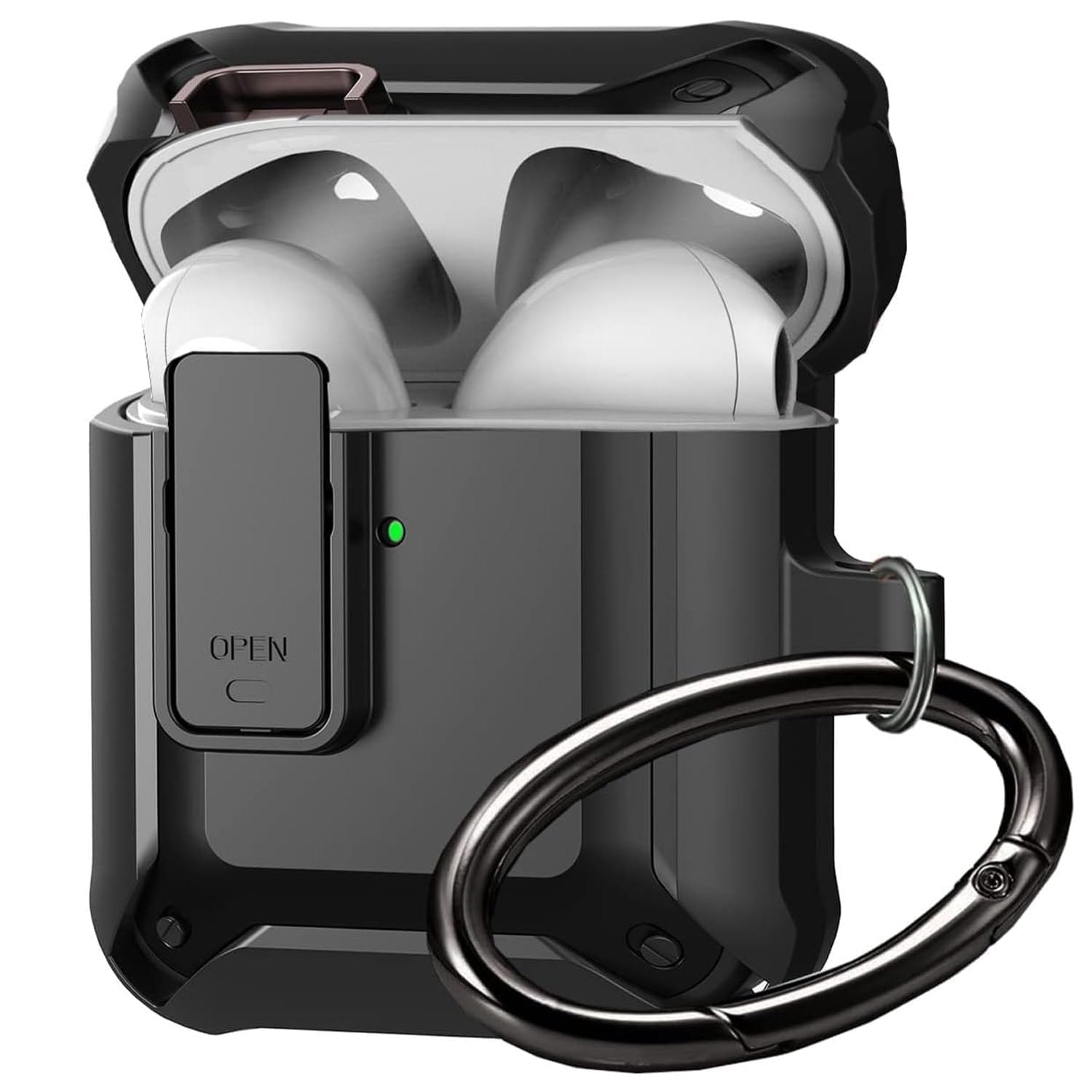 GENREEN for Airpods Case 2nd 1st Generation Lock, Rugged Armor airpod ...