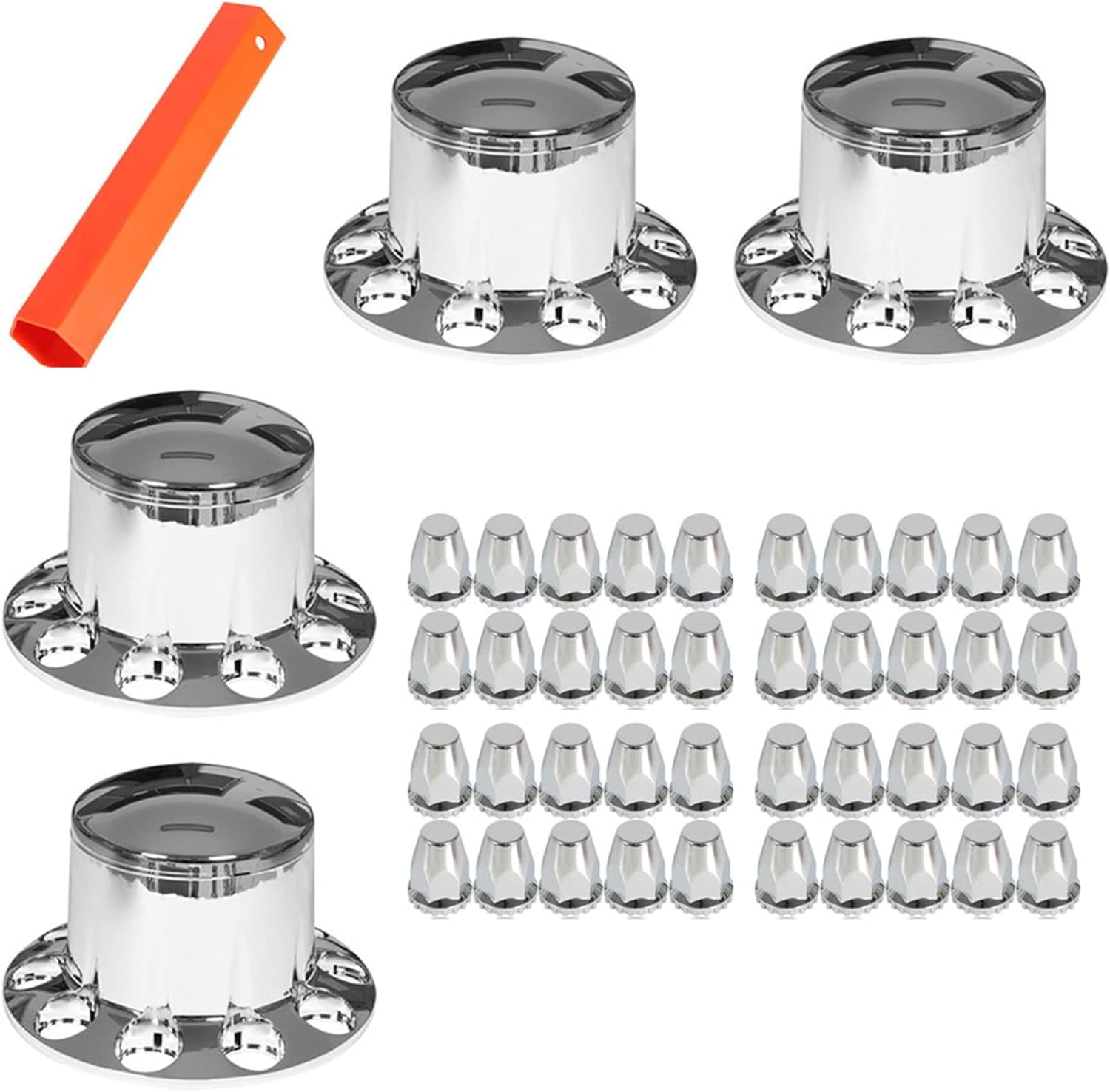 GENRICS Chrome Rear Hub Cover Wheel Axle Cover Center Caps Kit with ...