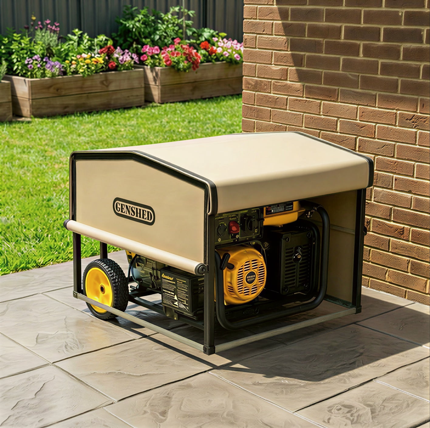 GENSHED Outdoor Waterproof Generator Shed - Running & Storage Cover for ...