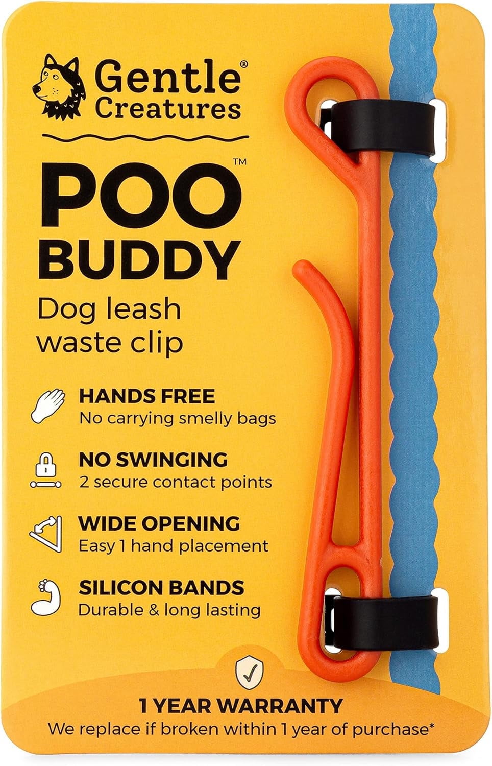 Gentle Creatures Poo Buddy Dog Waste Bag Holder, Convenient Leash Clip ...