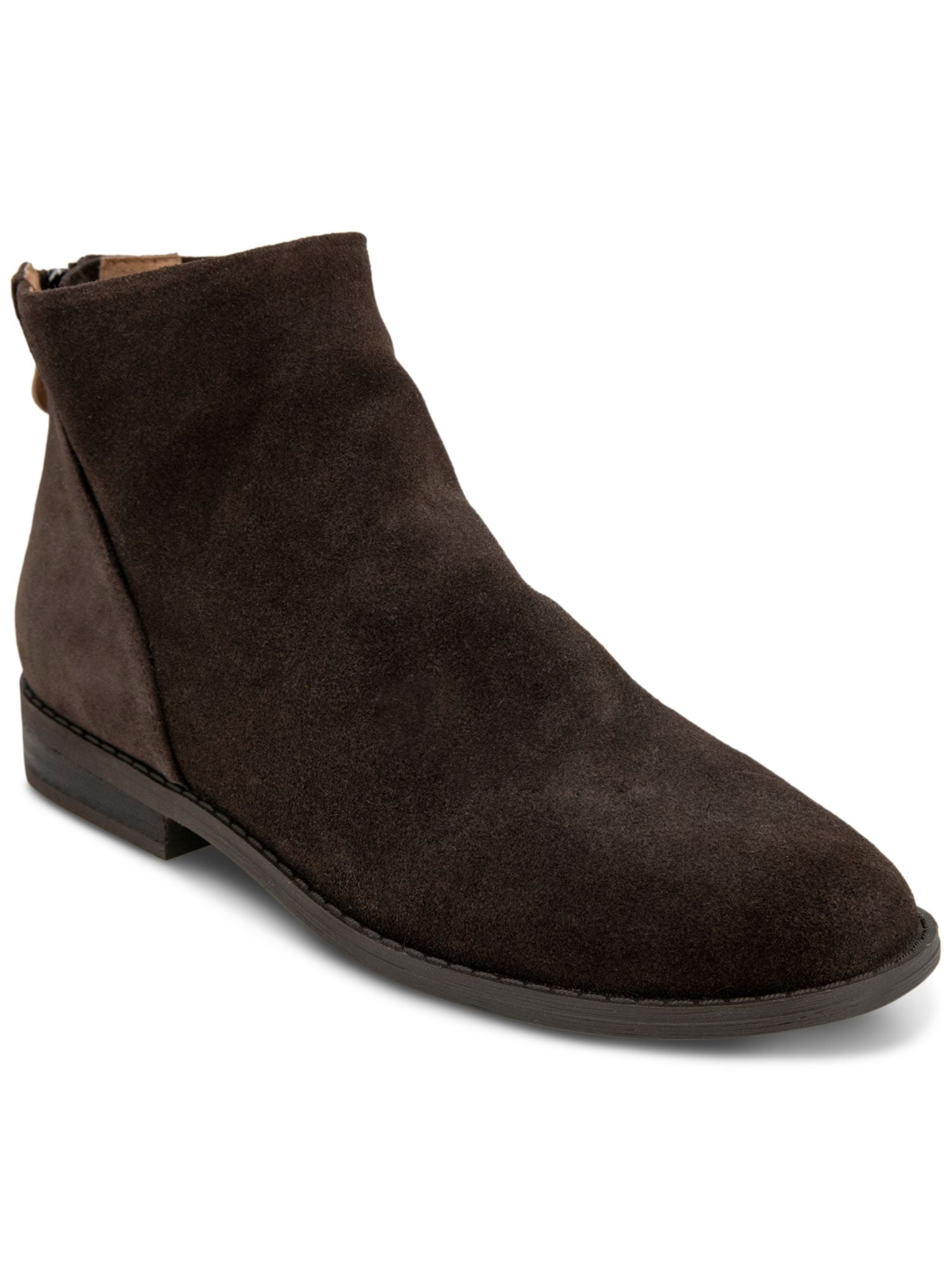 GENTLE SOULS KENNETH COLE Womens Brown Emma Round Toe Stacked Heel Zip ...