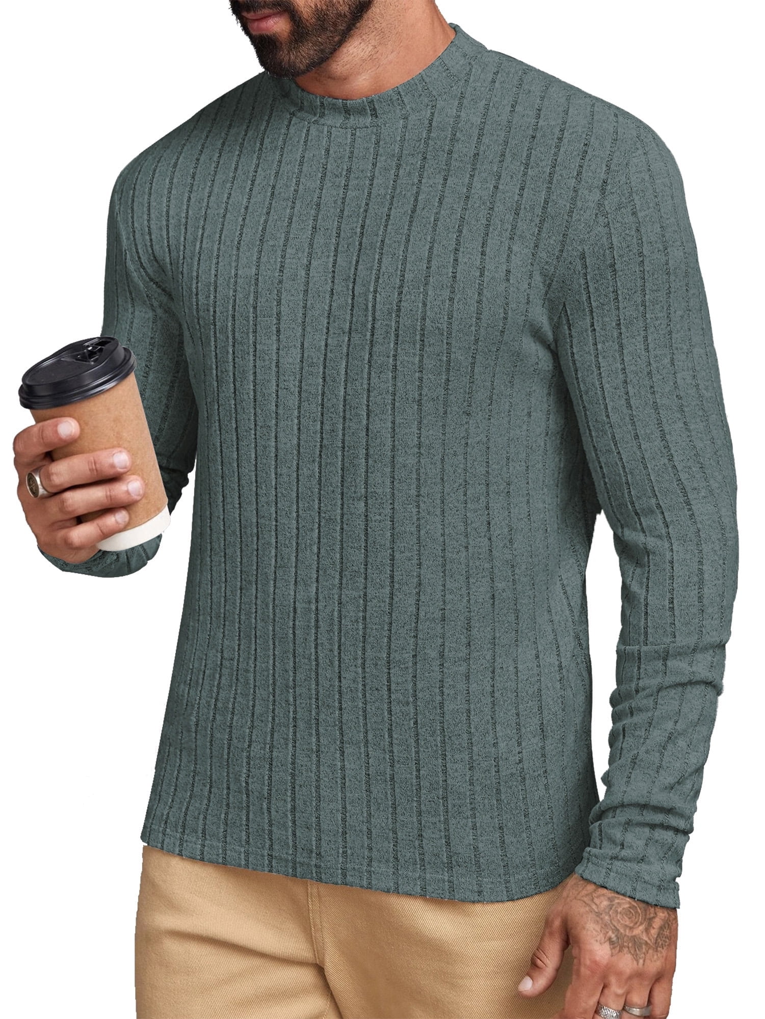 GENTS BLISS Crew Neck Mens Shirts Casual Long Sleeve T shirts for Men ...