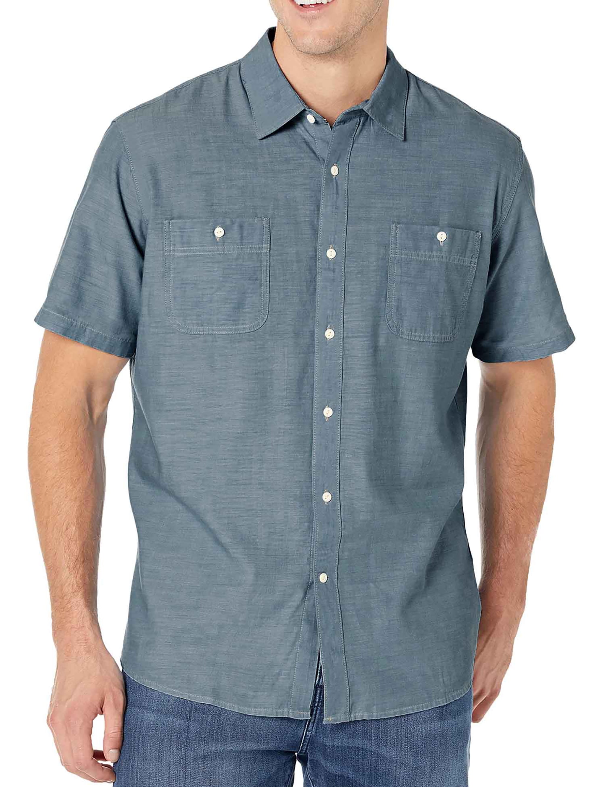 GENTS BLISS Denim Mens Shirts Button Down Shirts for Men Solid Short ...