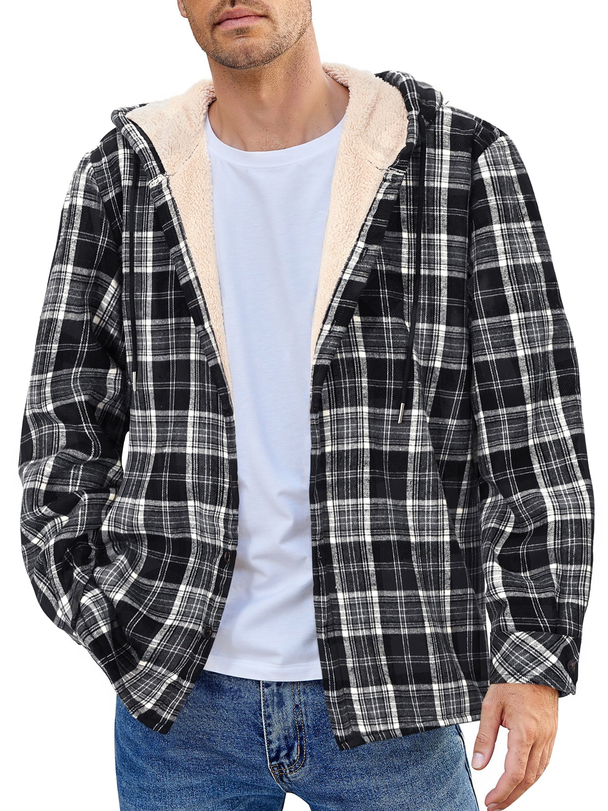 GENTS BLISS Flannel Shirts for Men Plaid Button Up Men Shirts Fleece ...