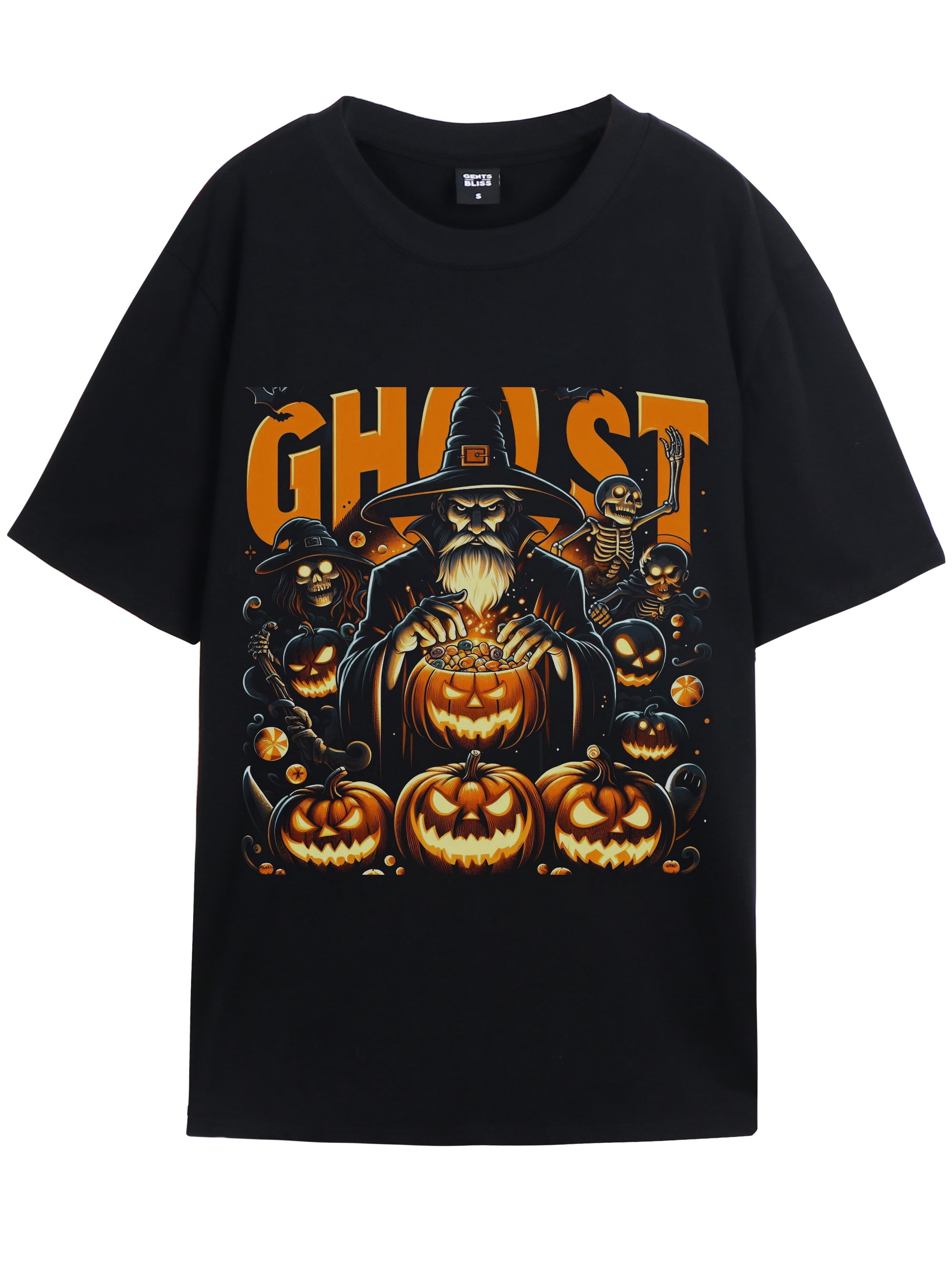 GENTS BLISS Heavyweight Graphic T-shirts Great Pumpkin Halloween Tee ...