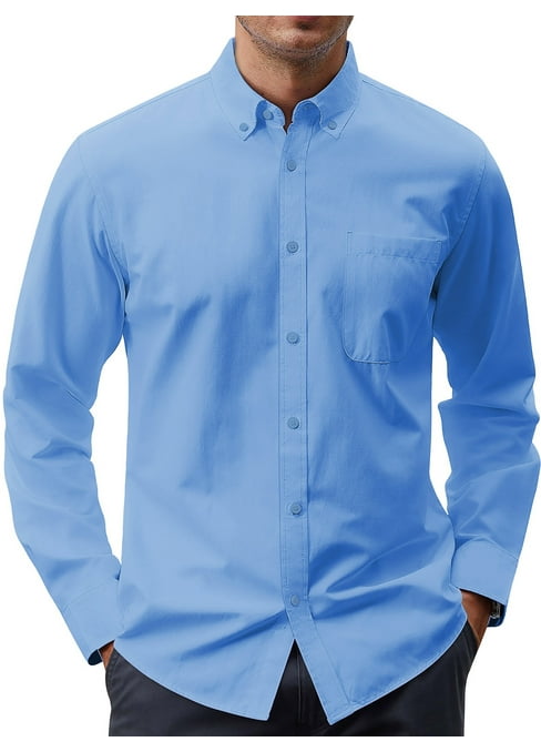 Alimens & Gentle Men's Stain Sheild Dress Shirts Long Sleeve Stretch ...