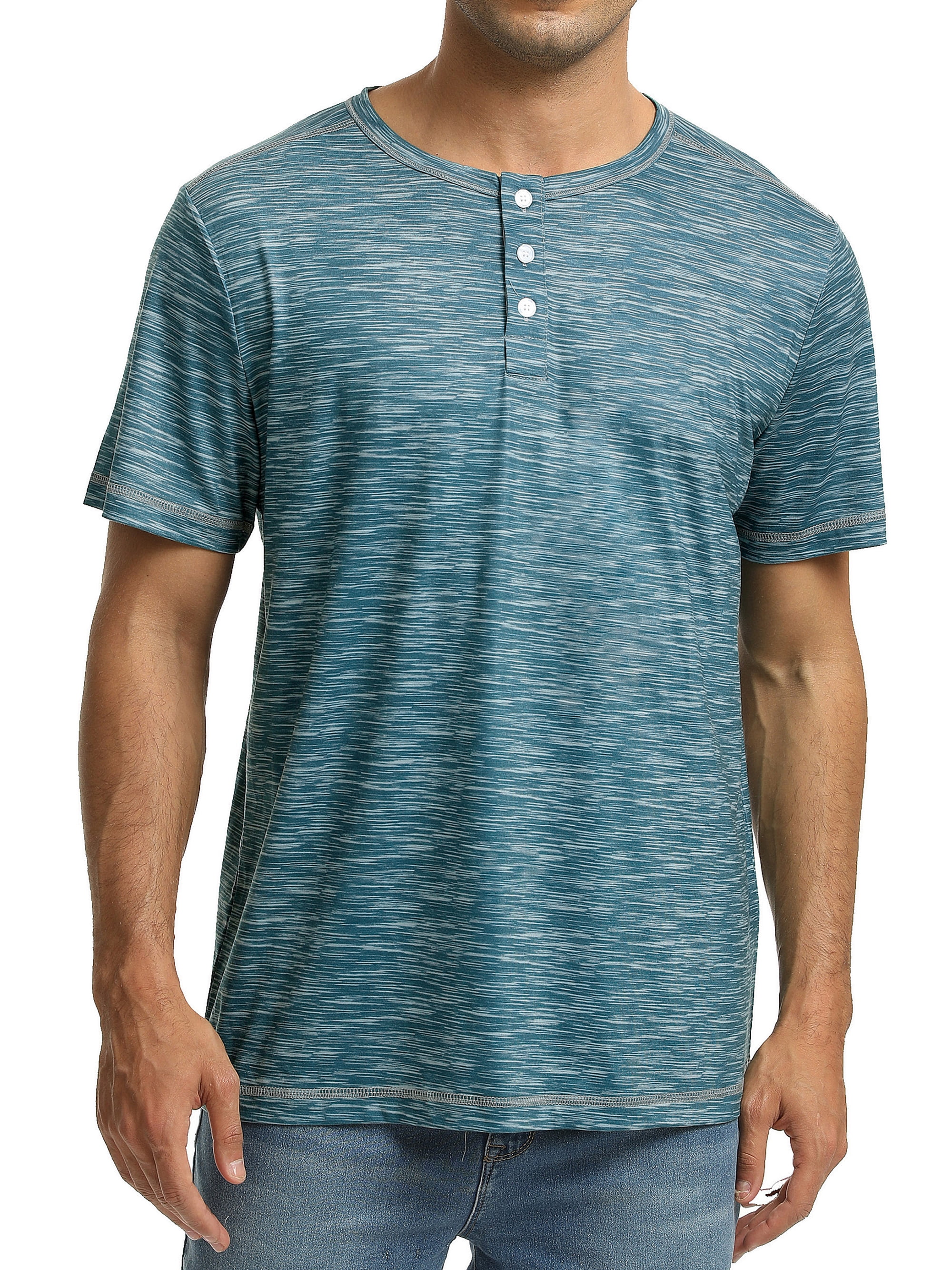 GENTS BLISS Short Sleeve Henley Men Shirts Crew Neck T-shirts for Men ...