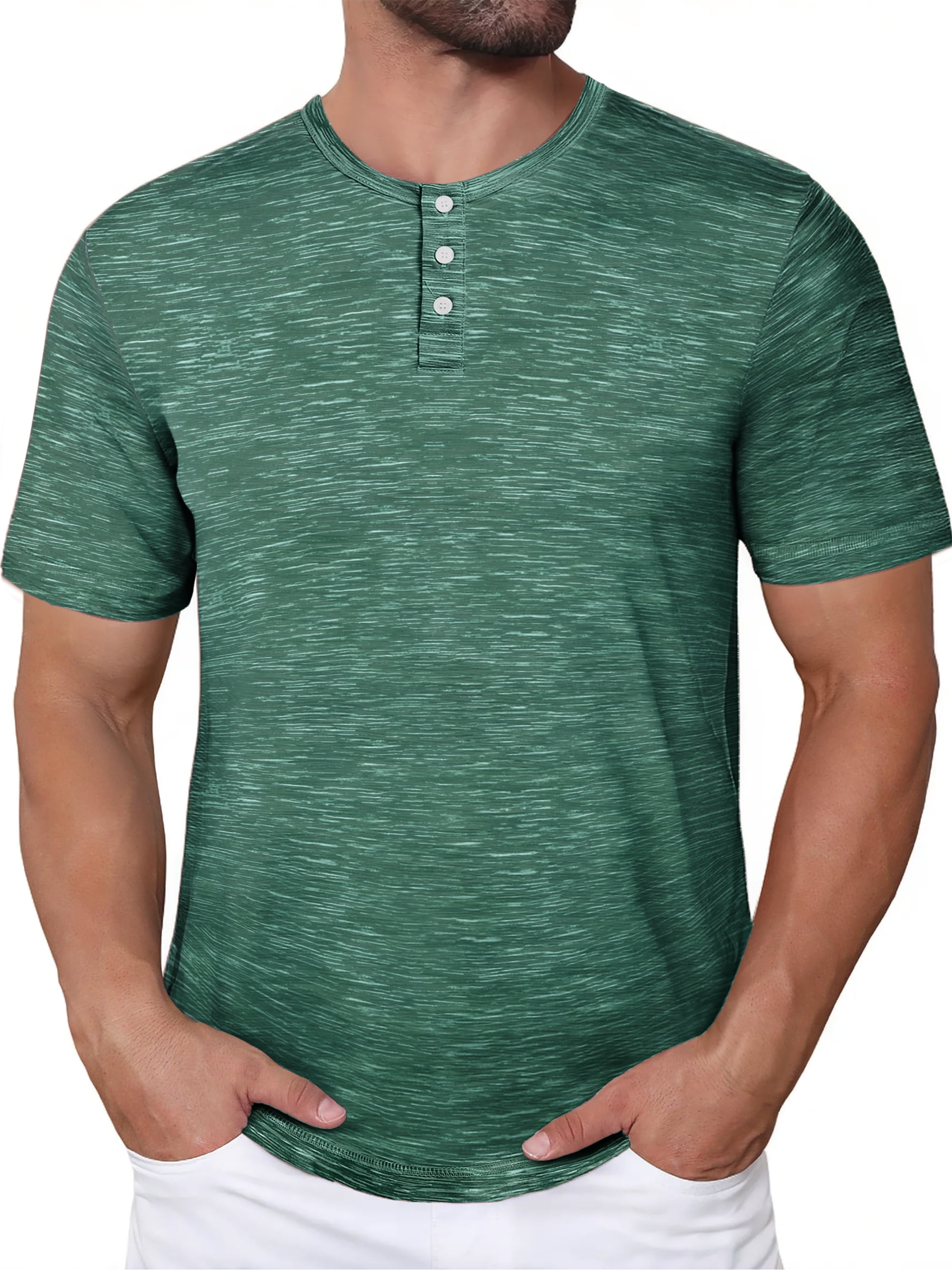 GENTS BLISS Short Sleeve Henley Men Shirts Crew Neck T shirts for Men ...
