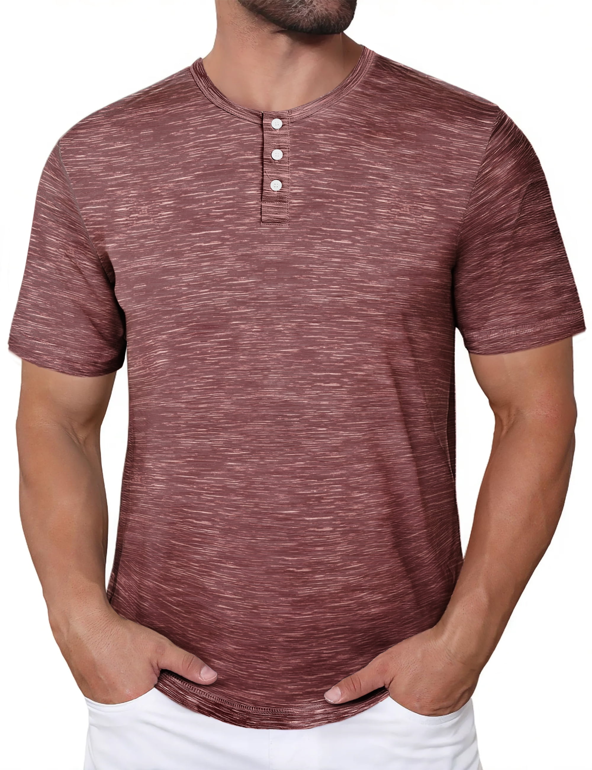 GENTS BLISS Short Sleeve Henley Men Shirts Crew Neck T shirts for Men ...