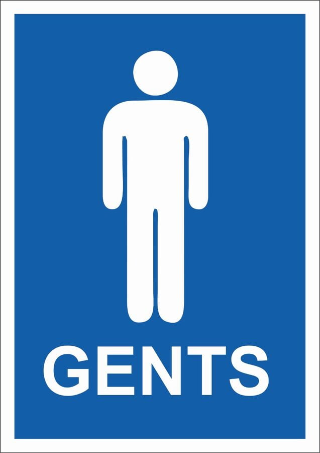 GENTS TOILET SIGN A5/A4 Metal Aluminum Sign OR FOAMEX SIGN HEATH ...