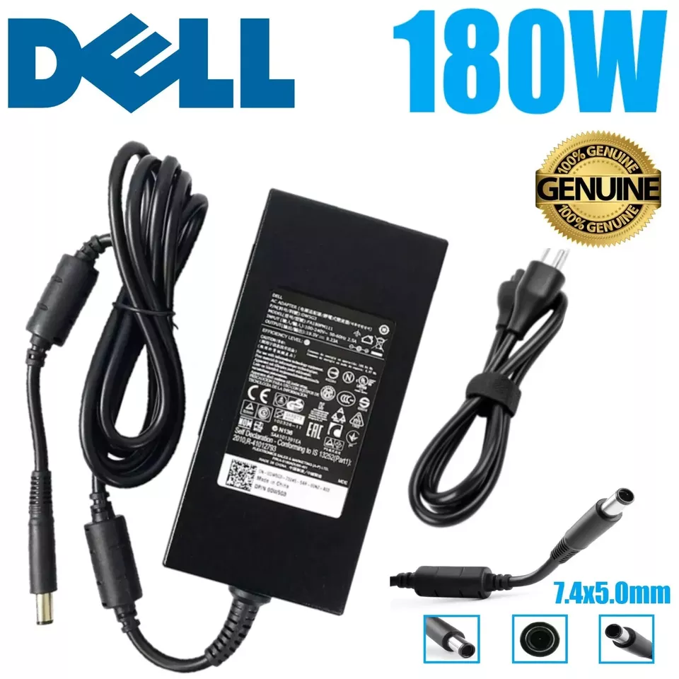GENUINE AC Dell 180w 19.5v 9.23a 7.4mm x 5.0mm Charger Precision XPS15 G Series - Walmart.com