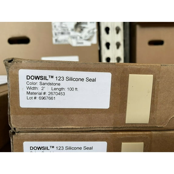 GENUINE DOWSIL 123 SILICONE SEAL, LIMESTONE, 2", 100 FT **FREE SHIPPING ...