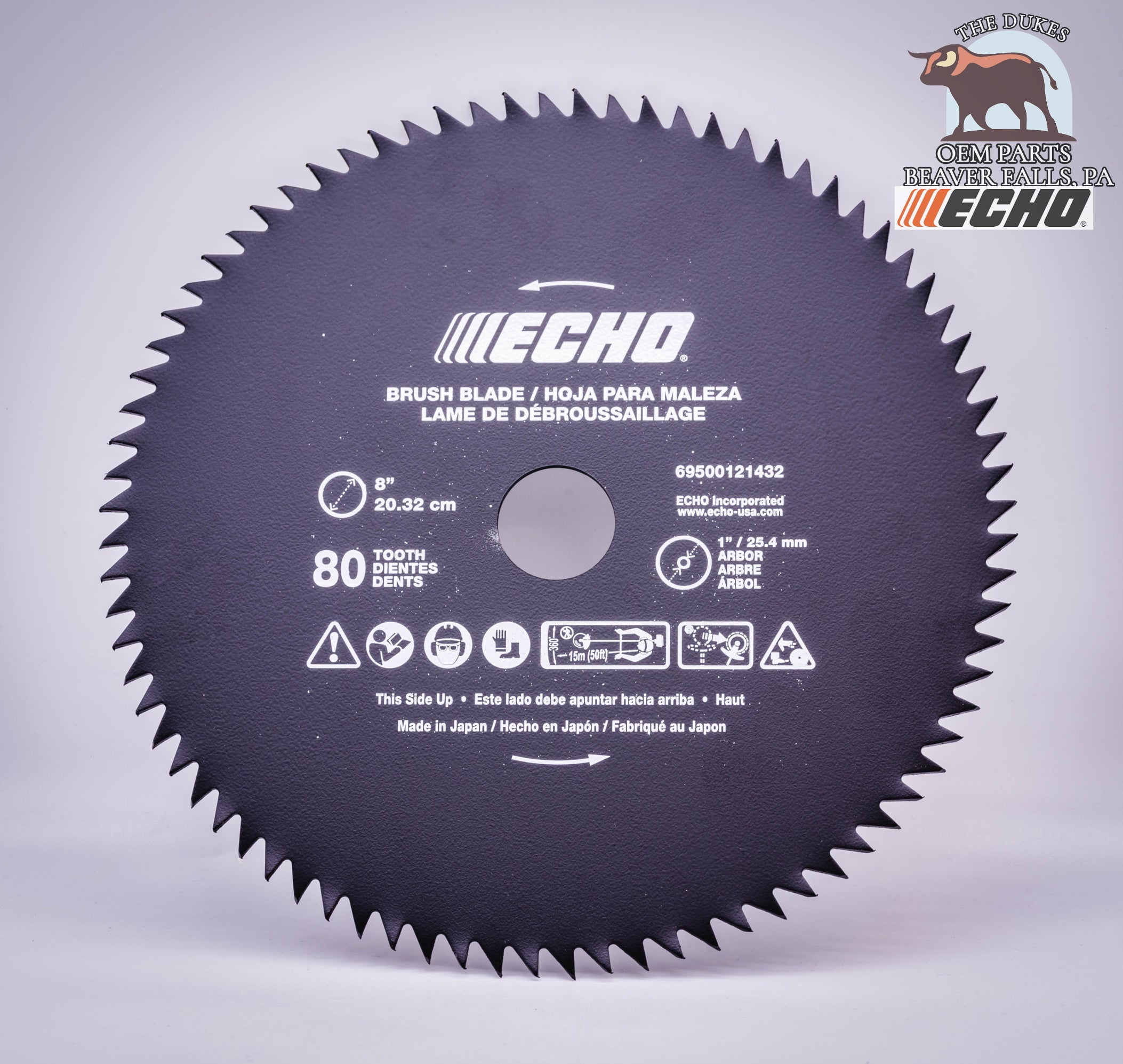 ECHO Genuine 8" 80-Tooth Brush Blade Trimmer Attachment with 1" Arbor ...