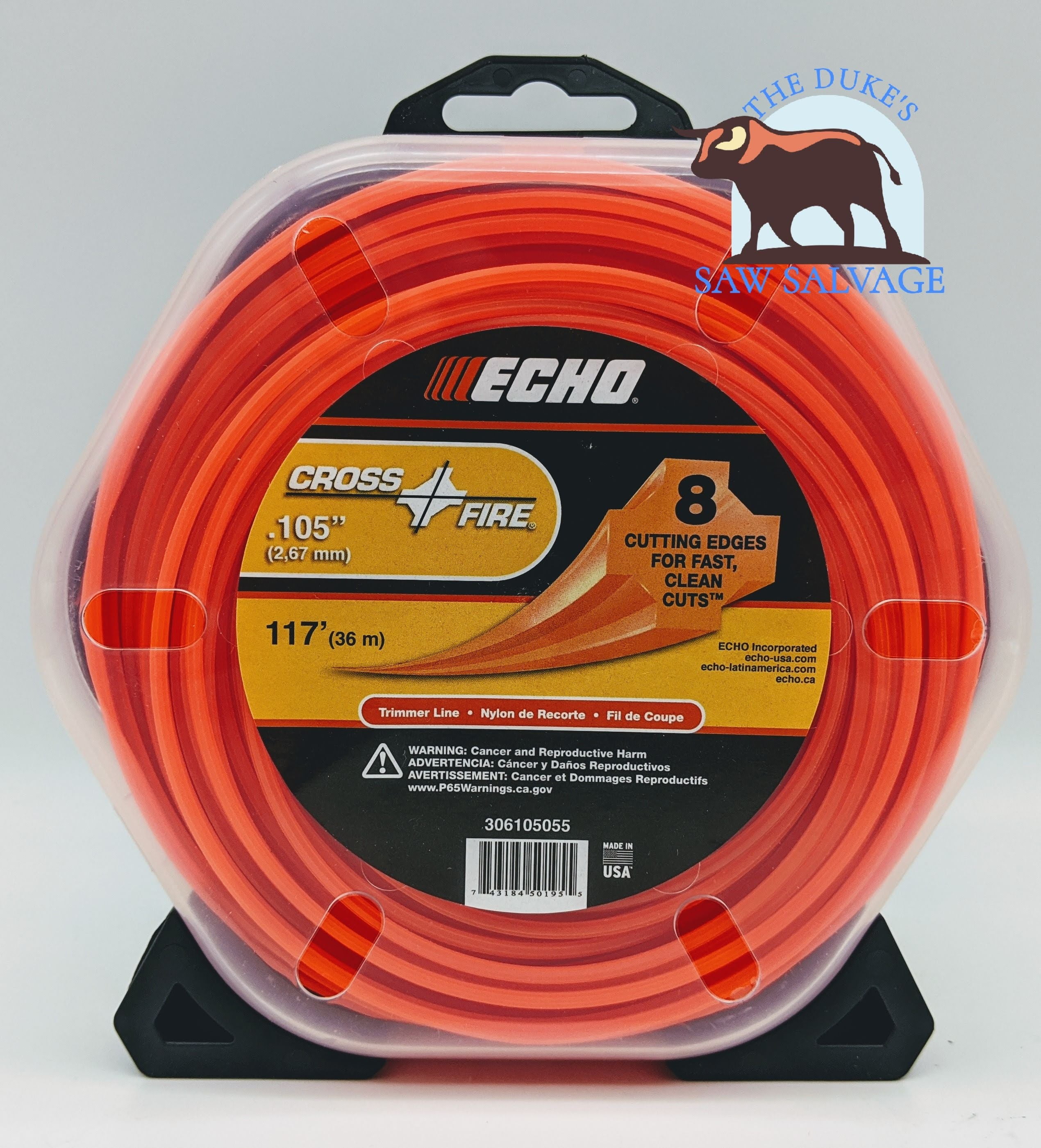 GENUINE ECHO CROSSFIRE TRIMMER LINE .105 1/2 LB PACKAGE - Walmart ...