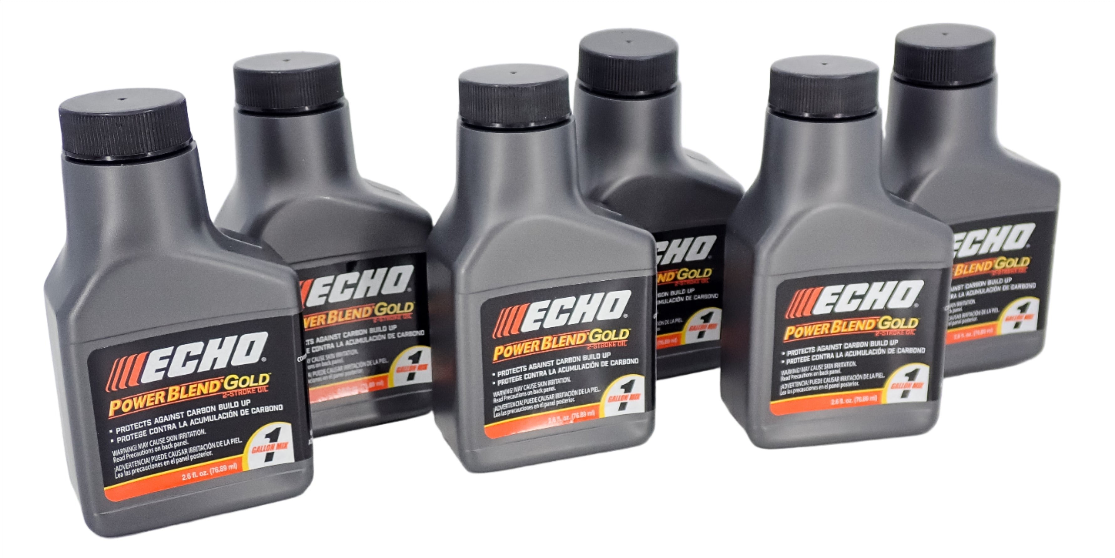 GENUINE ECHO POWER BLEND GOLD 6 PACK, 2.6 OZ BOTTLE 50:1 1 GALLON MIX ...